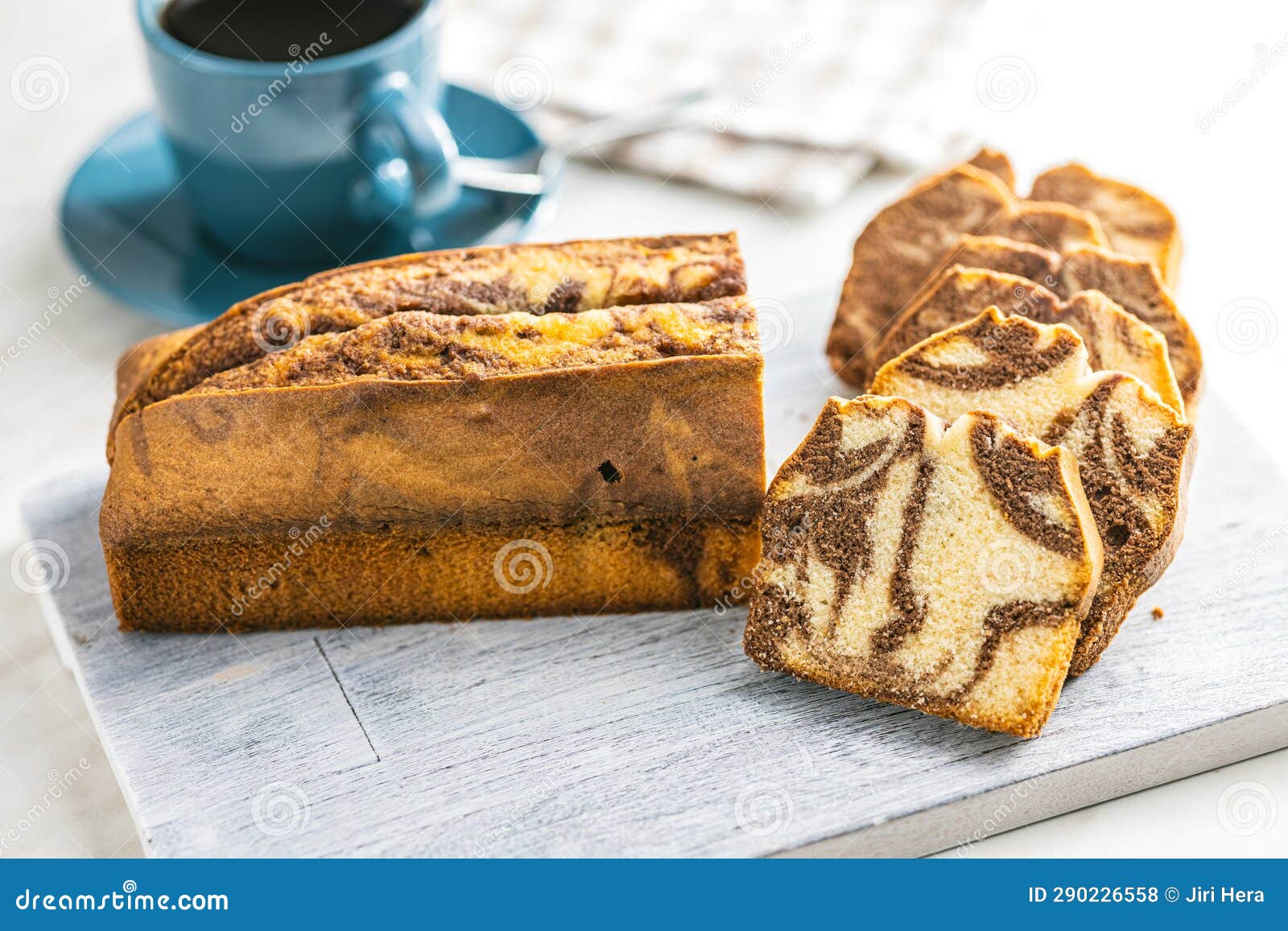 Marble Sponge Cake. Cake with Cocoa and Vanilla Taste on Cutting Board ...