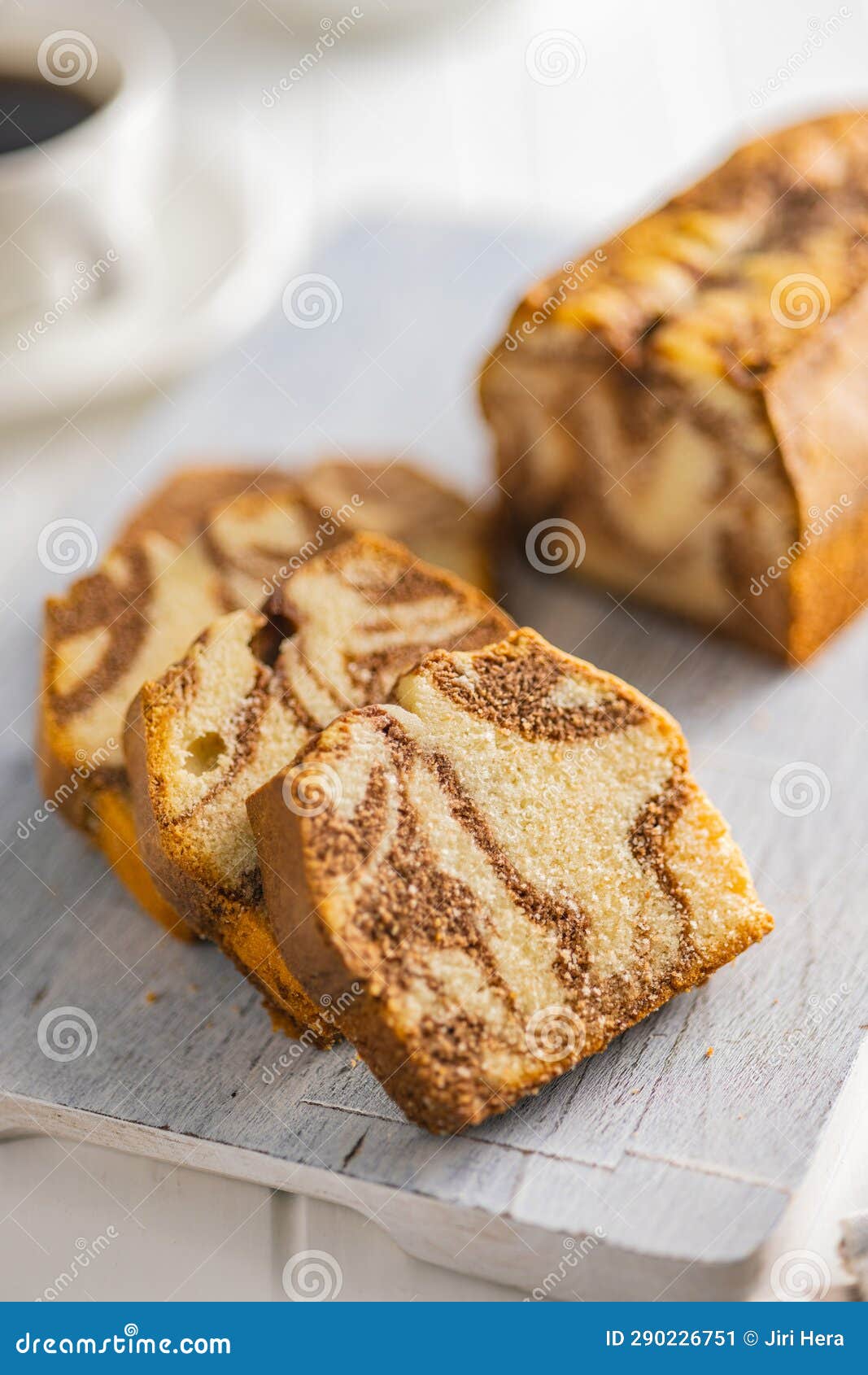 Marble Sponge Cake. Cake with Cocoa and Vanilla Taste on Cutting Board ...
