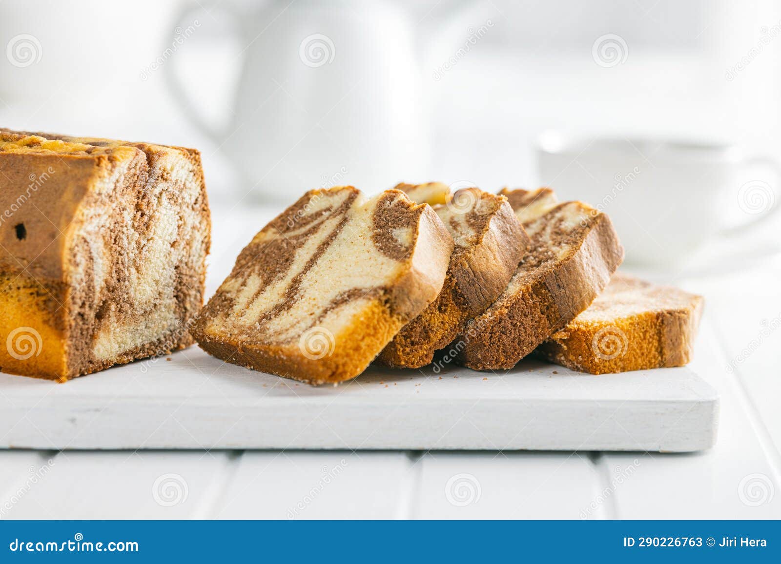 Marble Sponge Cake. Cake with Cocoa and Vanilla Taste on Cutting Board ...