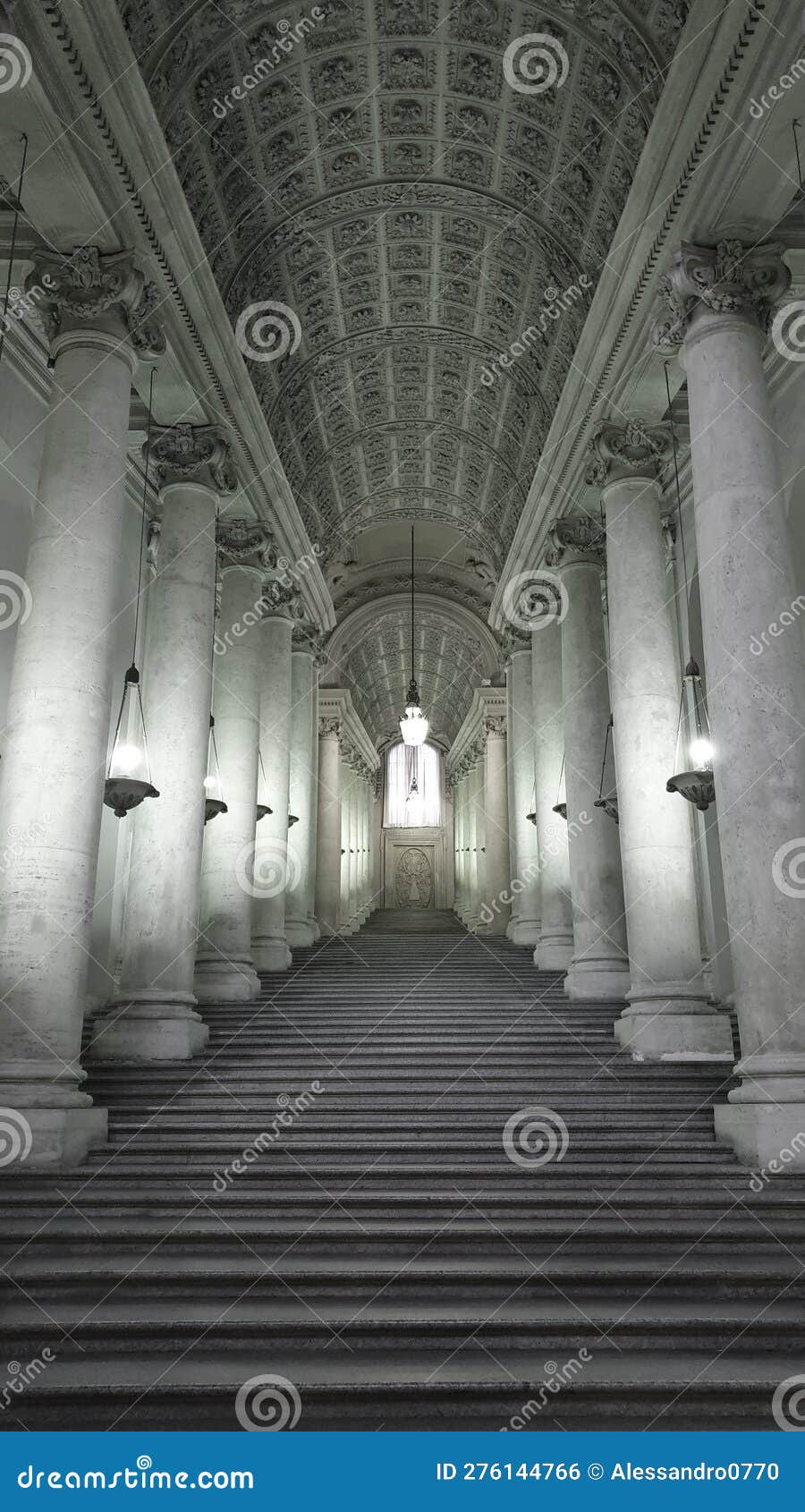 Marble Staircase Surrounded by Columns Stock Photo - Image of arch ...