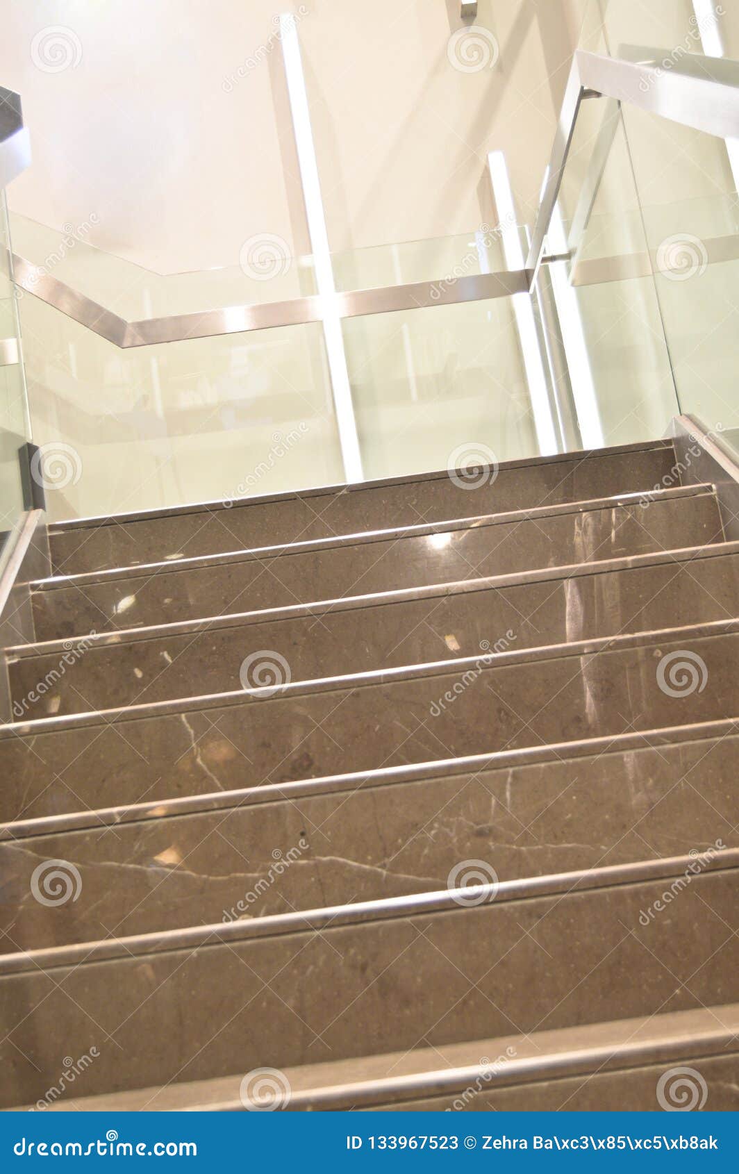 Marble stairs and railings stock image. Image of contemporary - 133967523