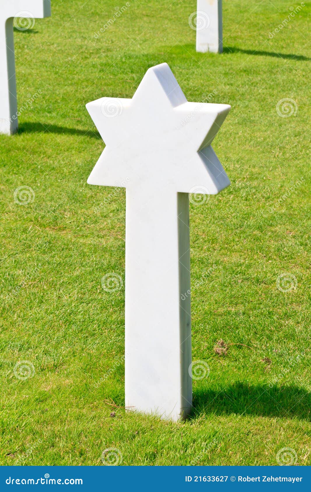 Marble Star of David of Fallen Soldier Stock Image - Image of grass ...