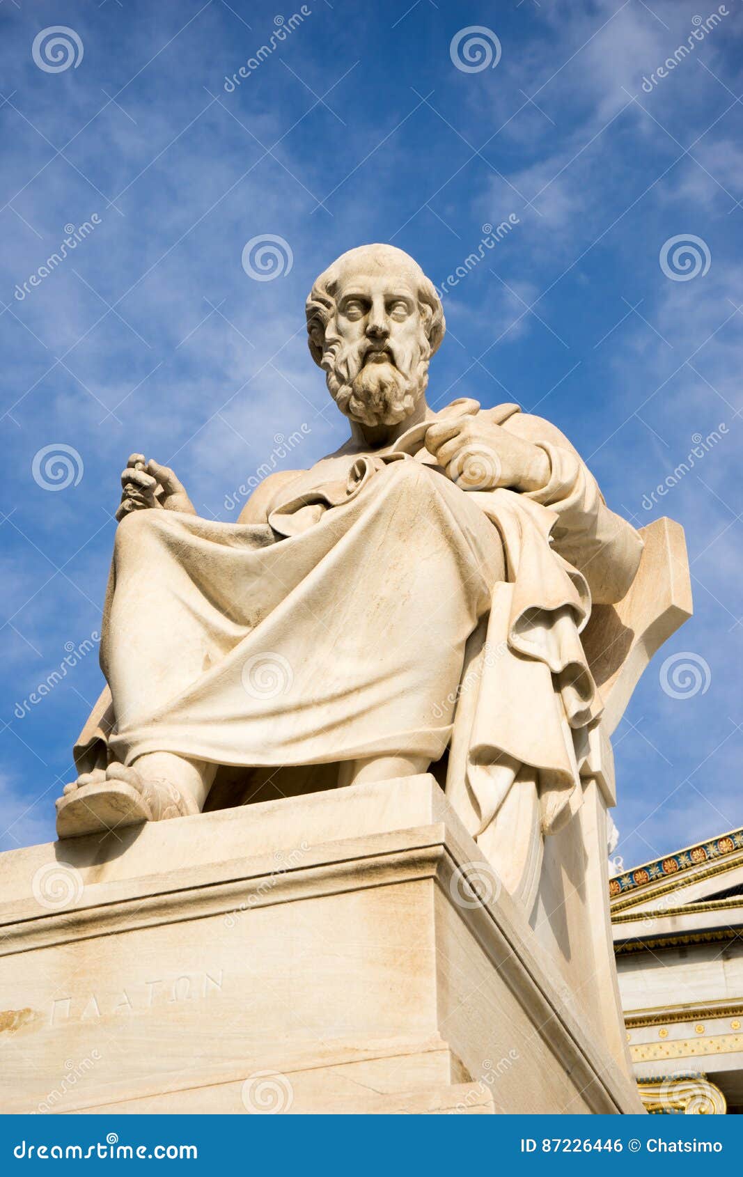 Marble Statue of the Ancient Greek Philosopher Plato. Stock Photo ...