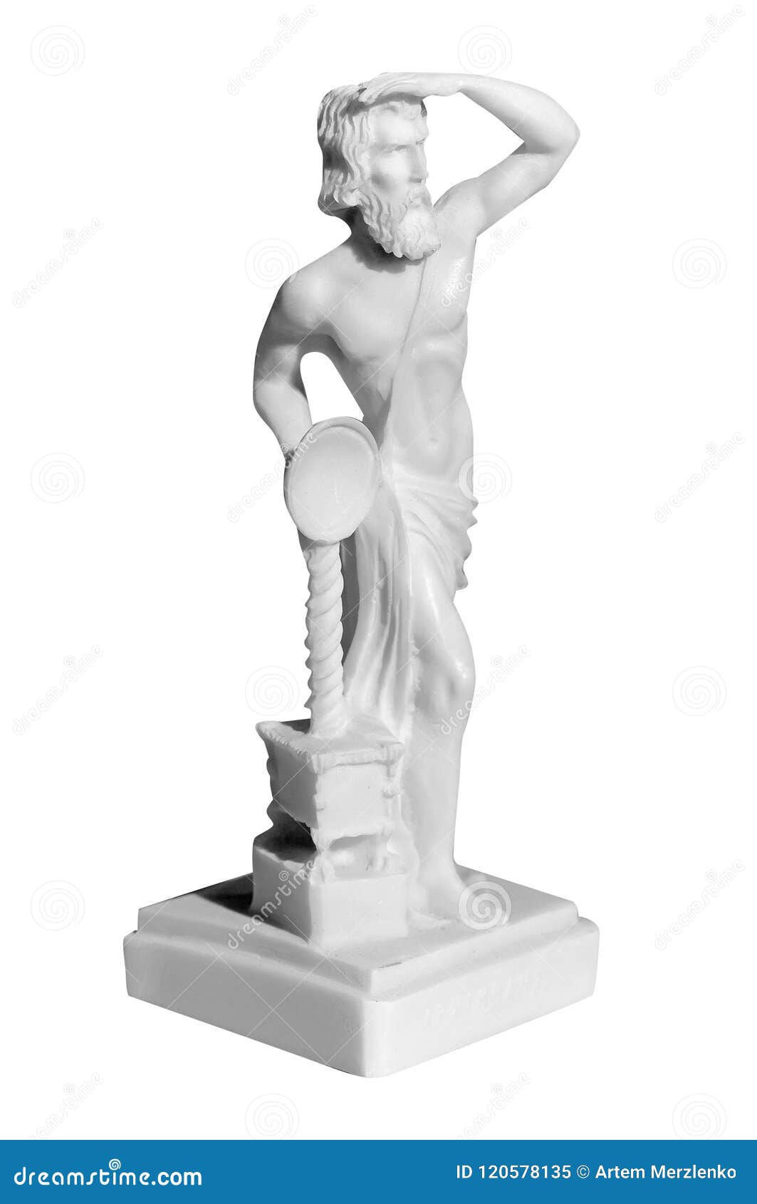 Marble Statue of a Man on a White Background Stock Image - Image of ...