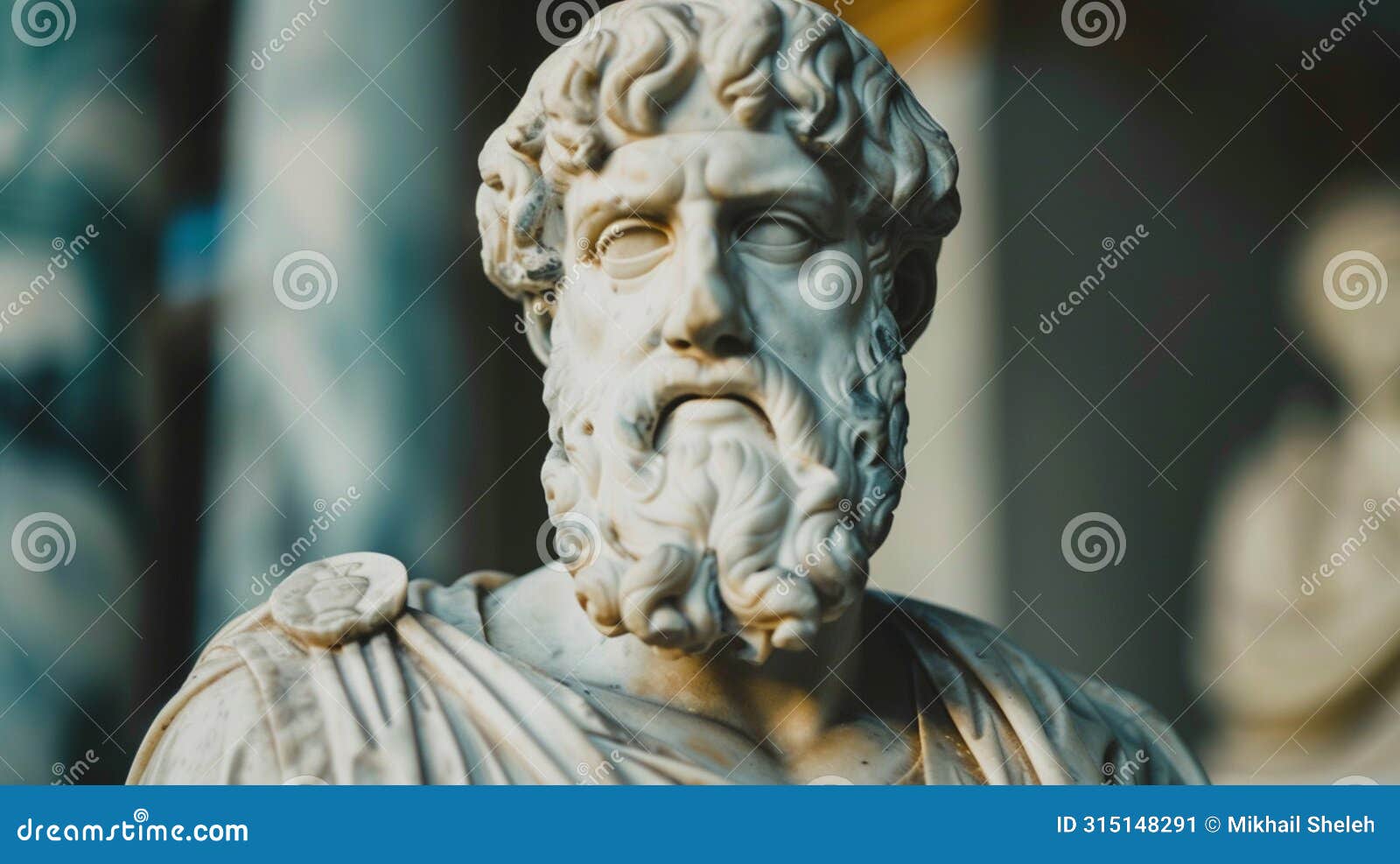 A Marble Statue of a Philosopher of Antiquity. a Thoughtful Thinker ...