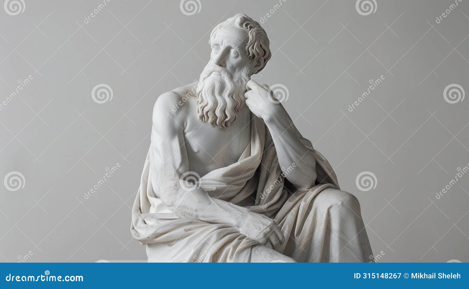 A Marble Statue of a Philosopher of Antiquity. a Thoughtful Thinker ...