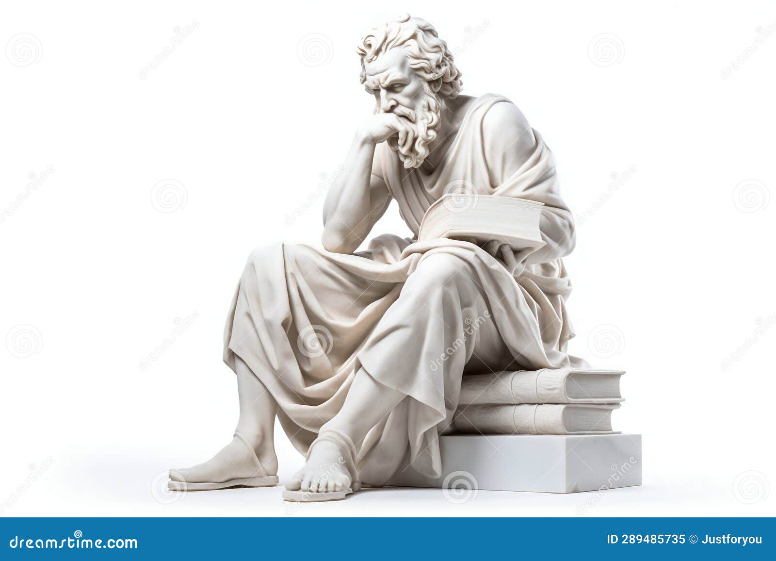 Marble Statue of Philosopher Isolated on White. Generative Ai Stock ...