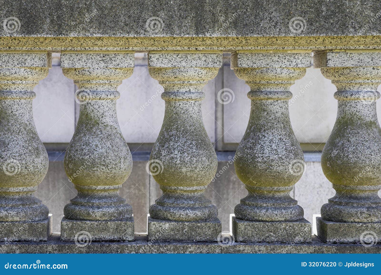 Stone Balustrade. Railing With Antique Pillars. Classic Architecture ...