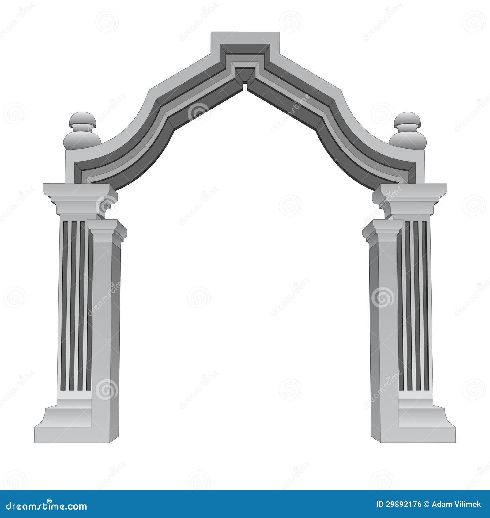 Marble Stone Baroque Entrance Gate Frame Vector Stock Vector ...