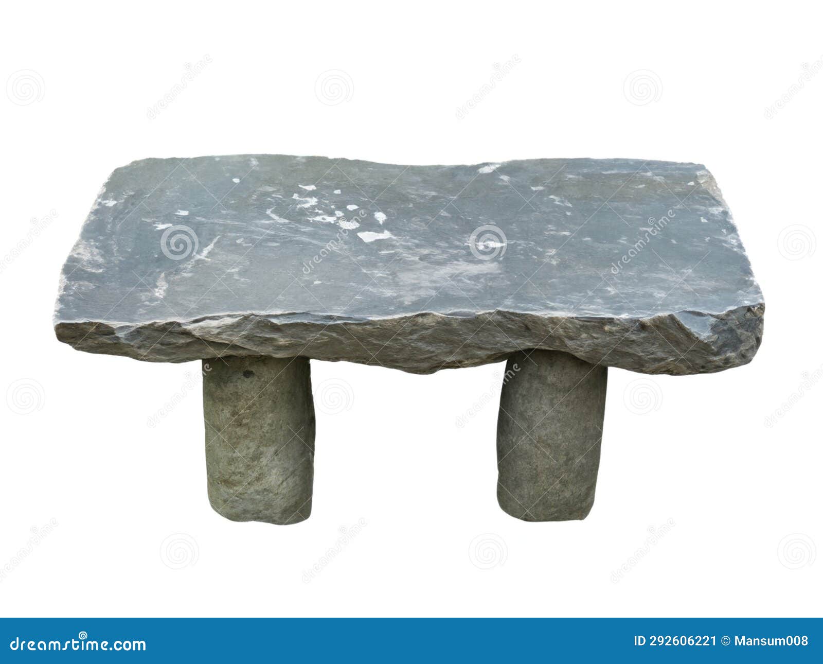 Marble Stone Bench Isolated on White Background Stock Image - Image of ...