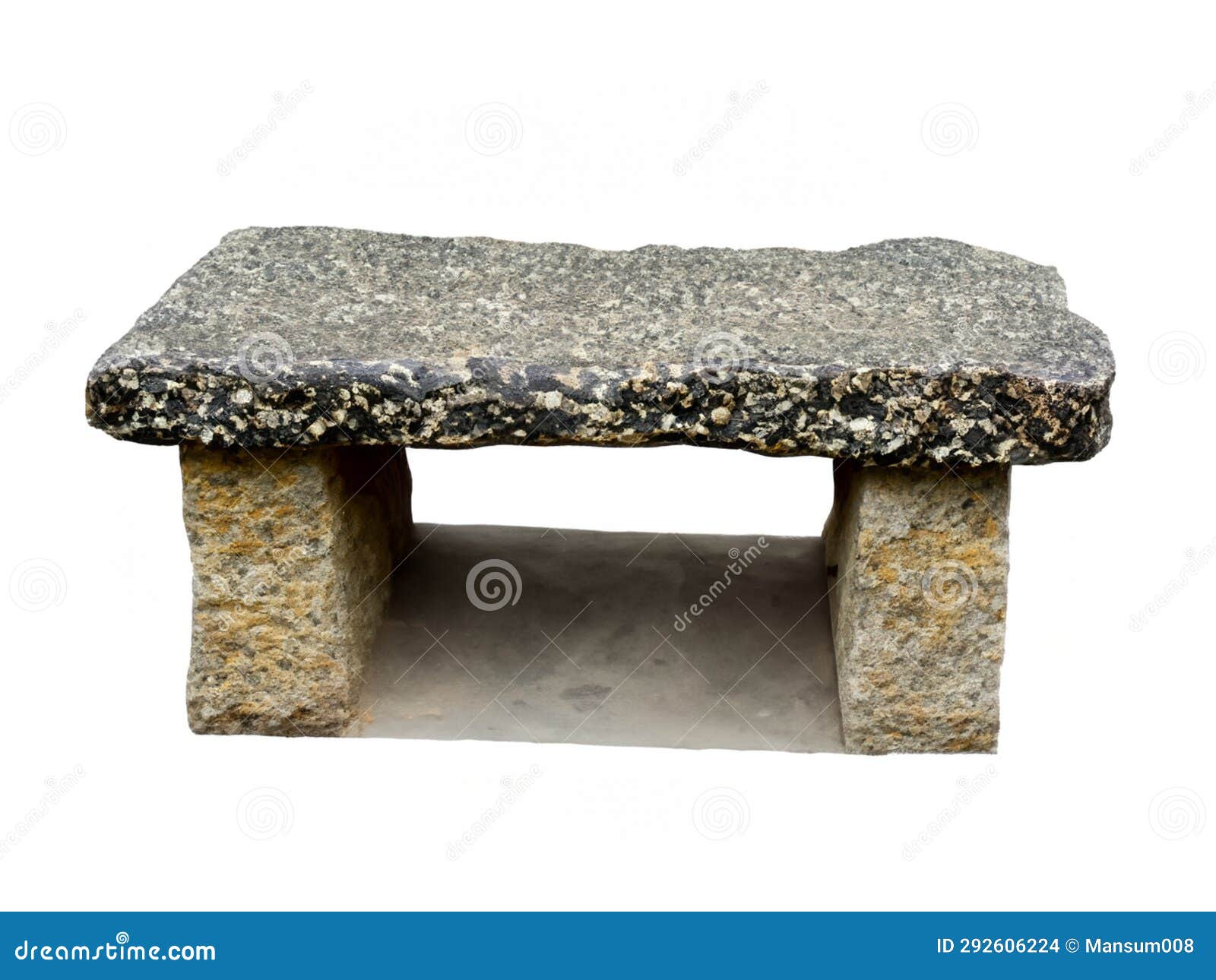 Marble Stone Bench Isolated on White Background Stock Photo - Image of ...