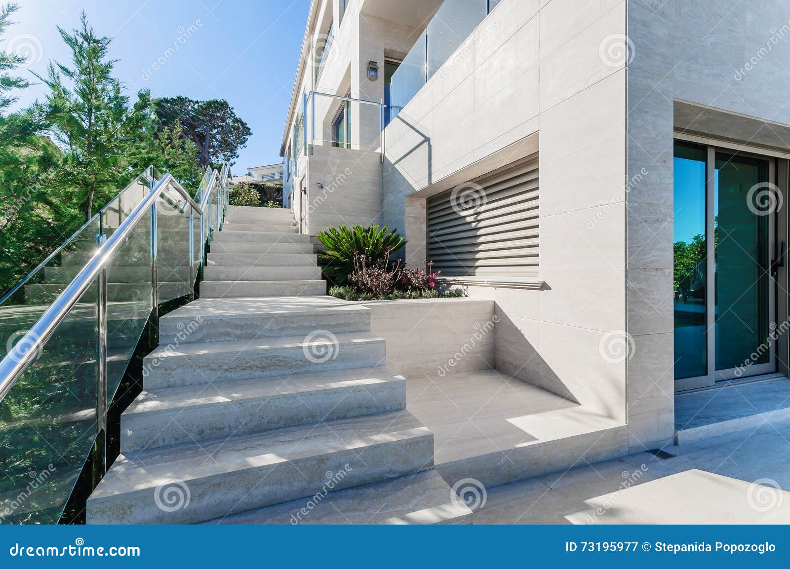 Marble Stone Steps. House Autdoors Stock Image - Image of architectural ...