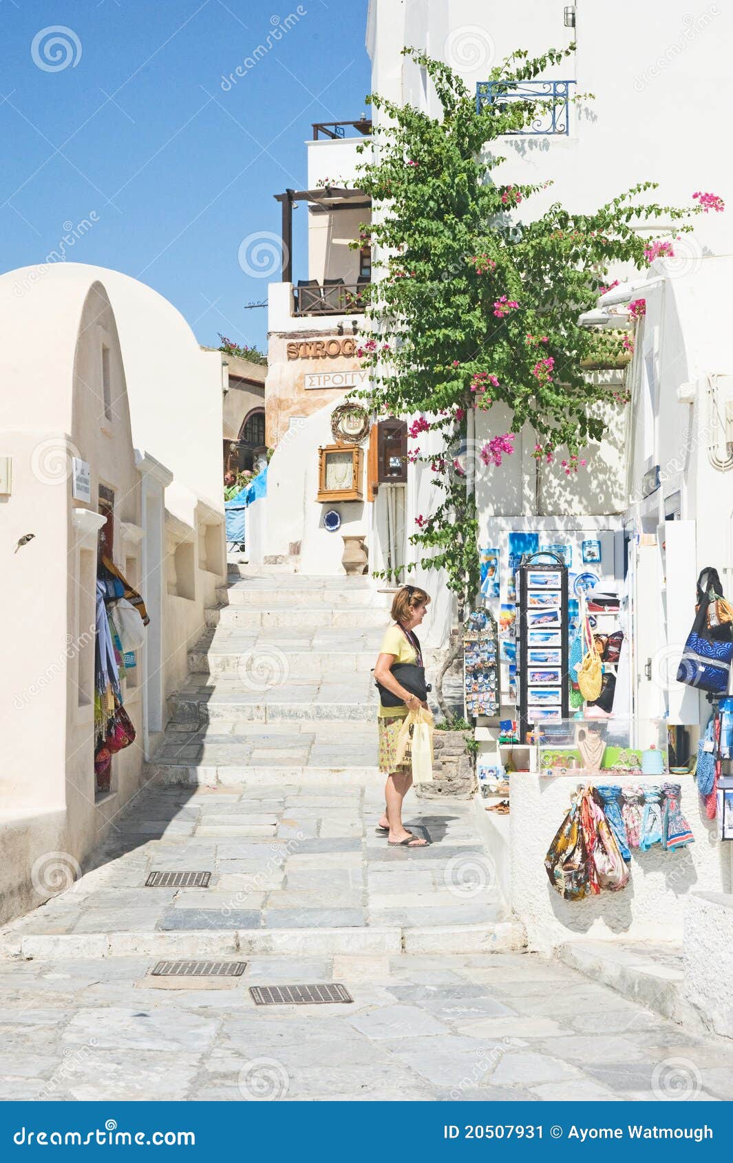 Marble Street in Oia, Santorini. Editorial Photo - Image of scenic ...