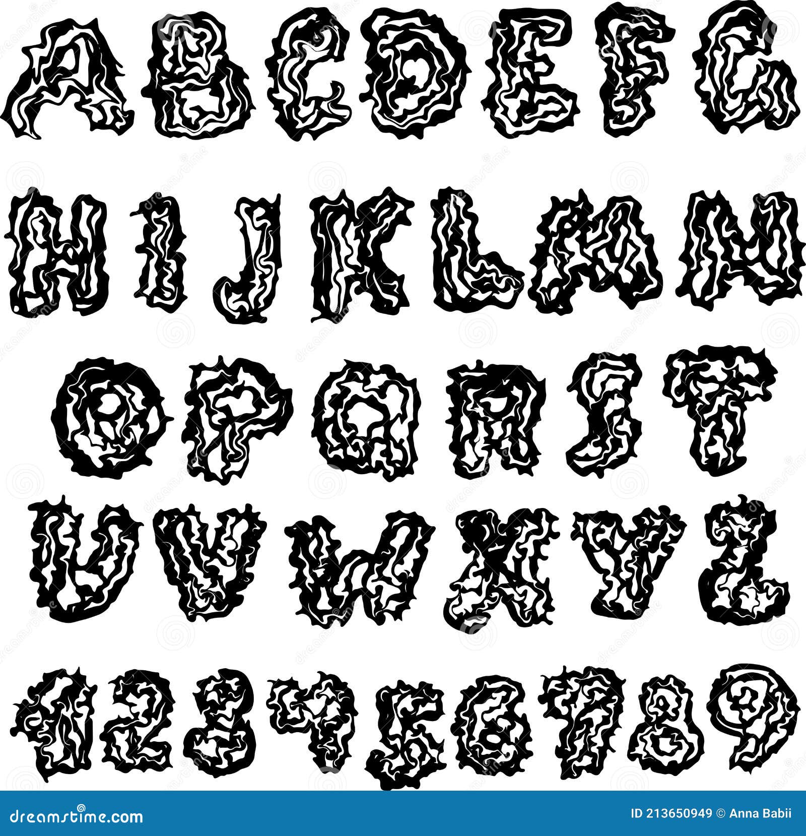 Marble Style Font. Vector Illustration. Stock Vector - Illustration of ...