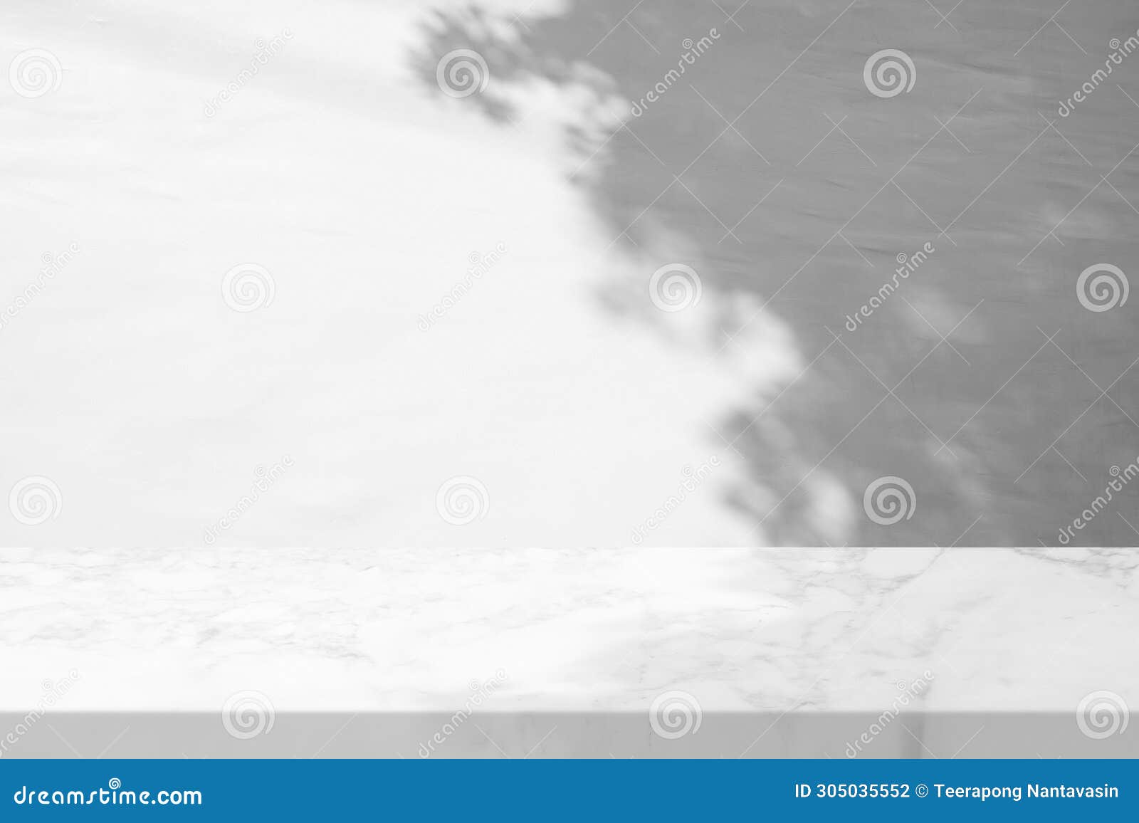 Marble Table with White Stucco Wall Texture Background with Light Beam ...