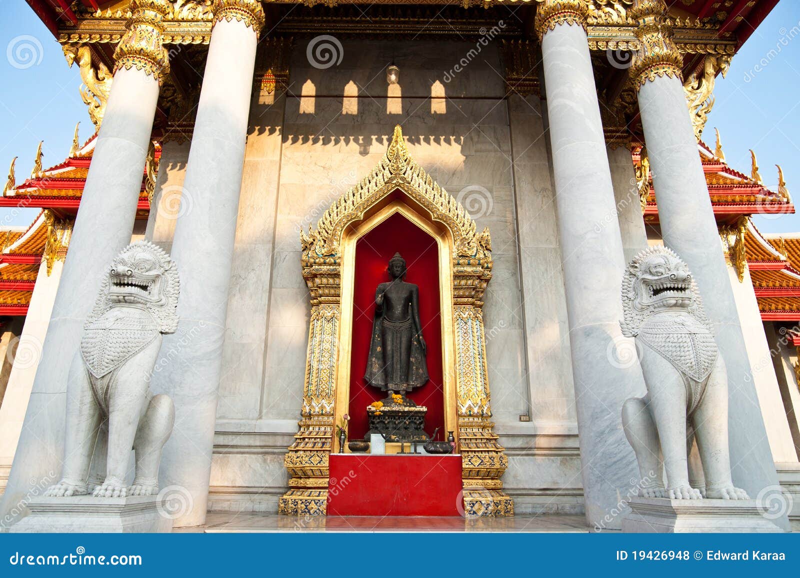 Marble Temple stock photo. Image of statue, bangkok, religion - 19426948