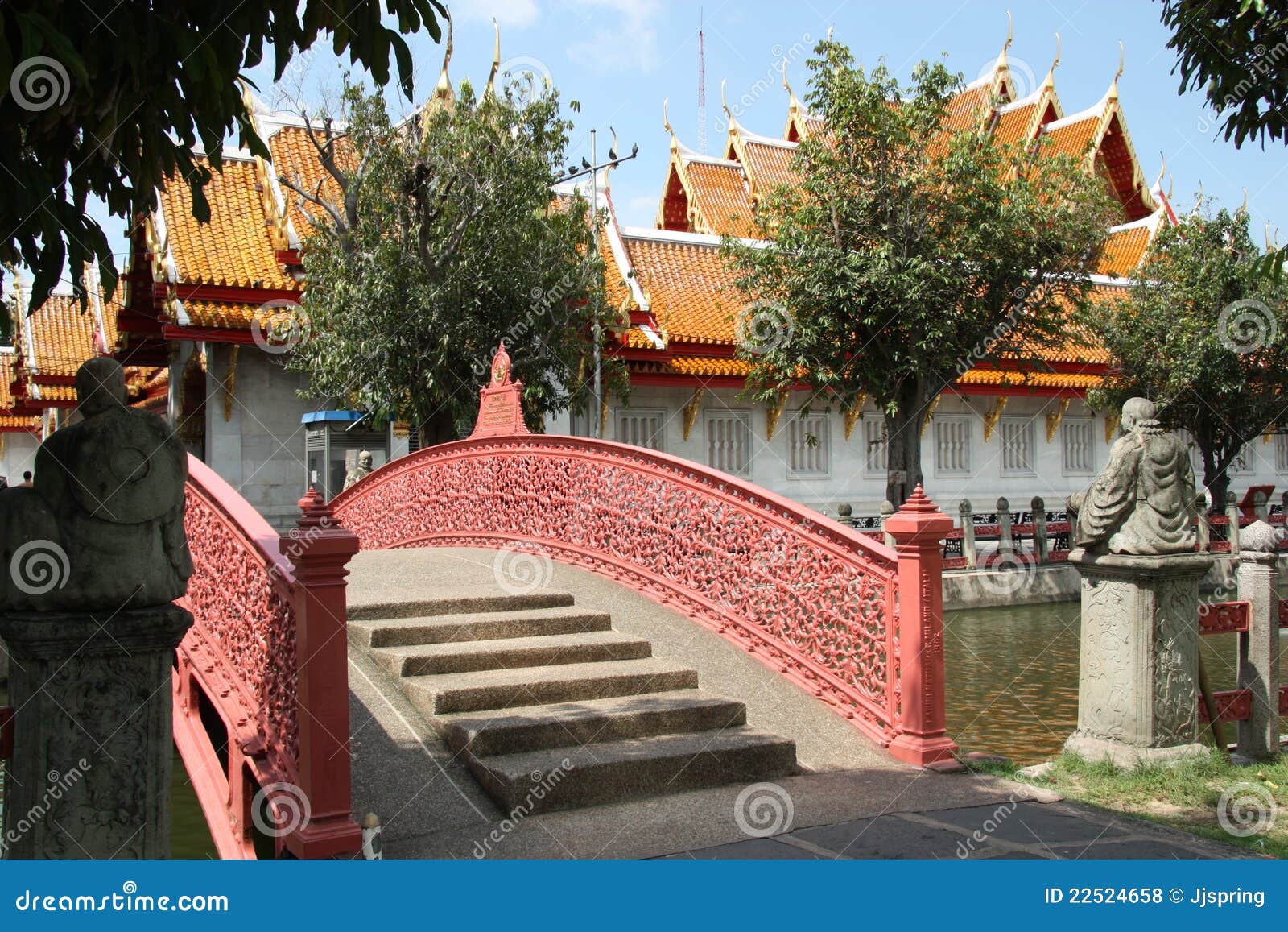 The Marble Temple Bridge, Bangkok, Thailand Stock Photo - Image of ...