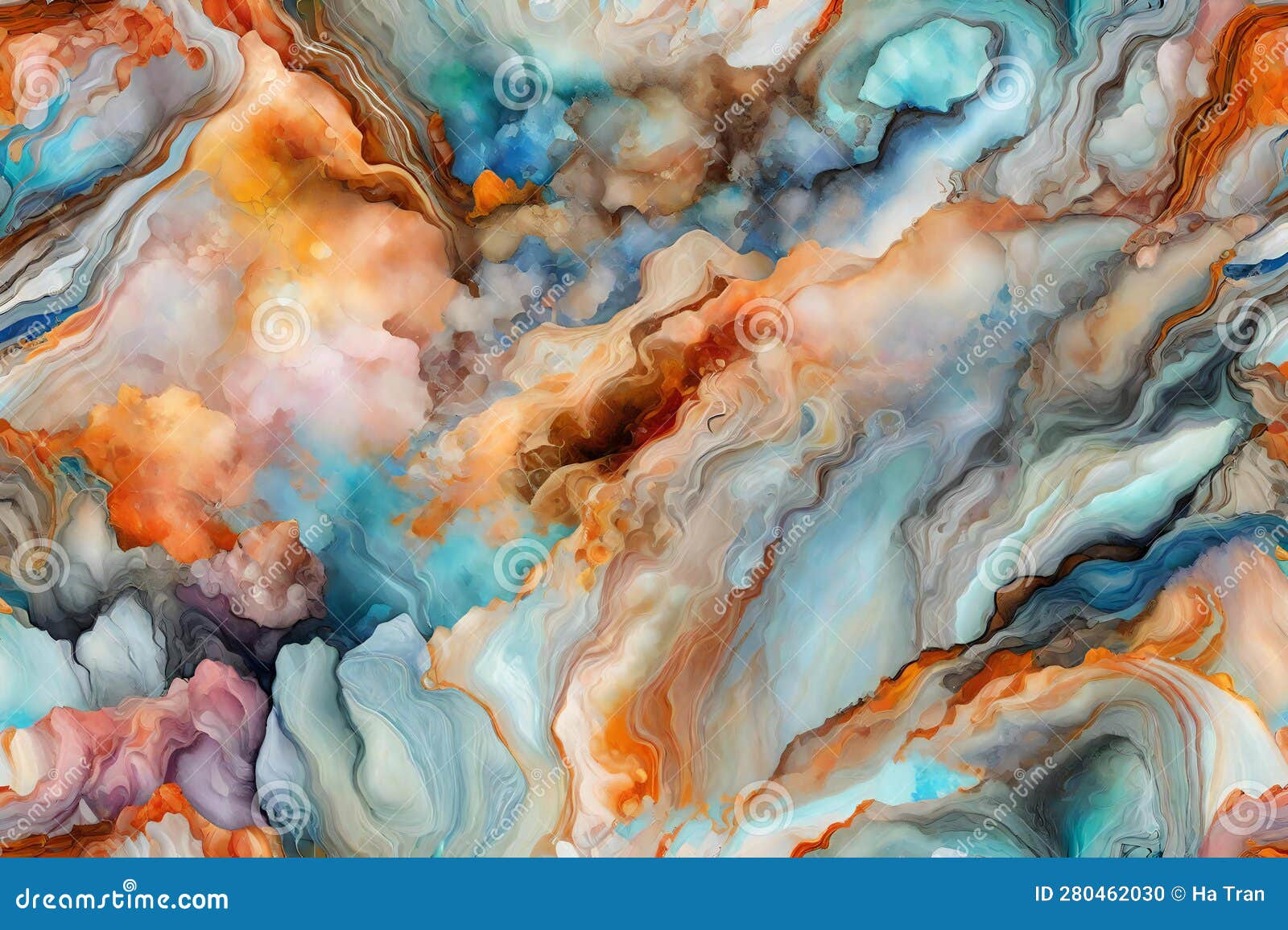 Marble Texture Background, Abstract Pattern with Blue, Orange, Yellow ...