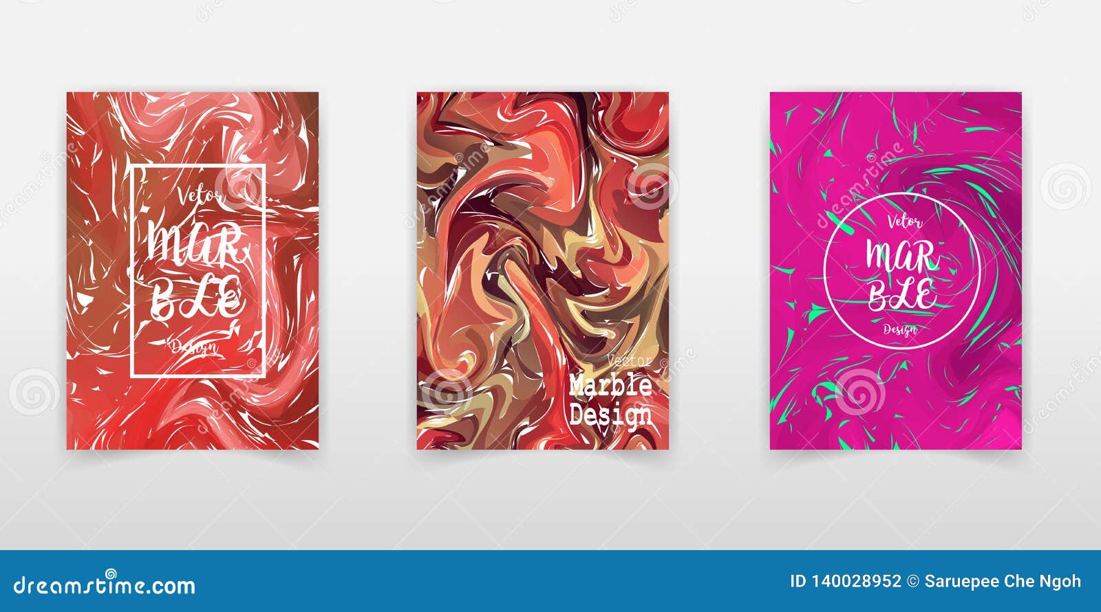 Marble Texture Covers Set. Colorful Artistic Backgrounds. Trendy Design ...