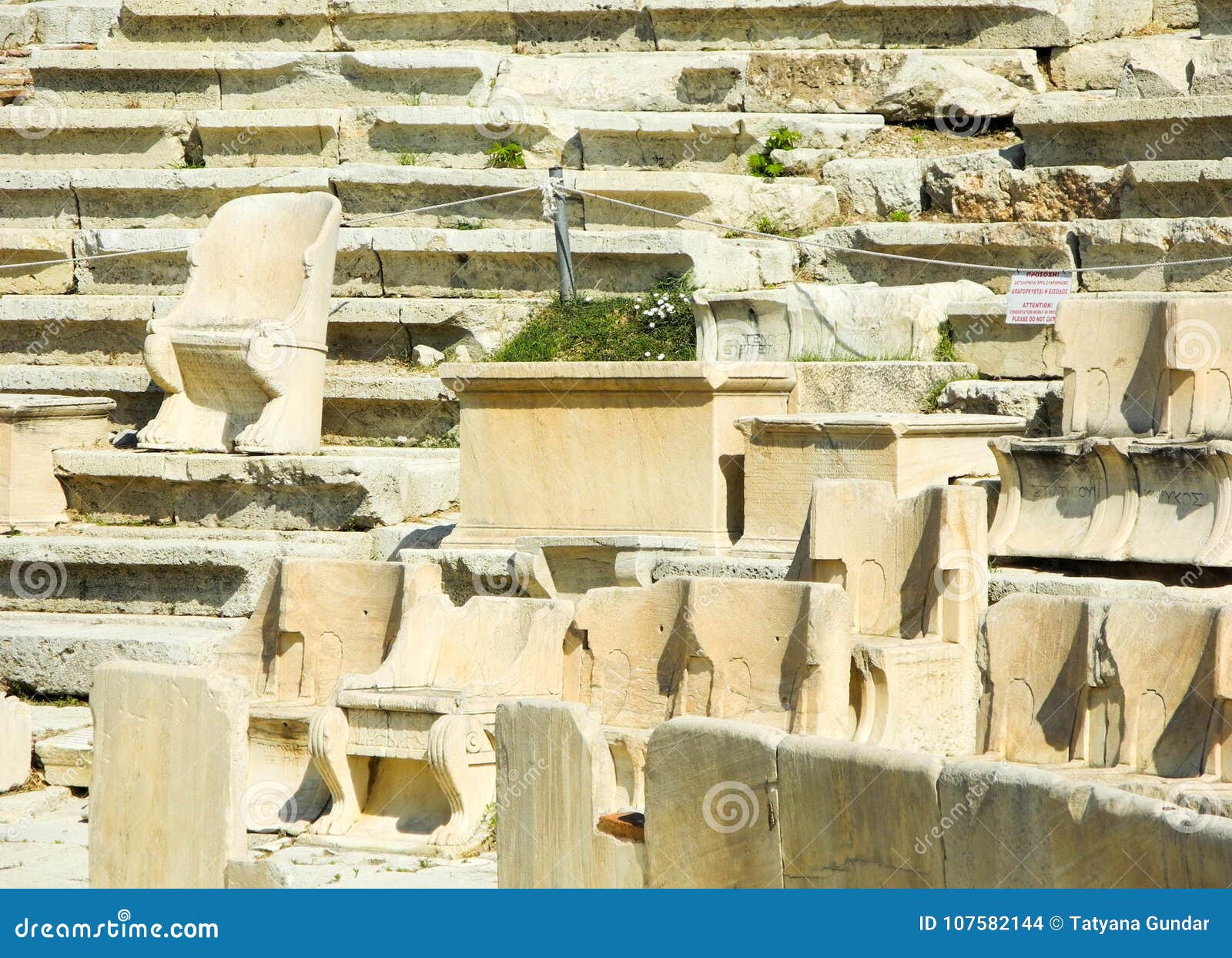Marble Throne on Acropolis. Stock Photo - Image of cityscape, marble ...