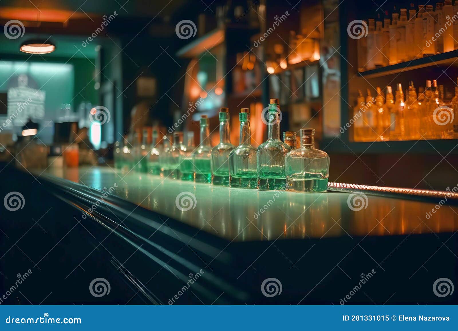 Marble Top of Bar Counter with Empty Space for Your Glass. Generative ...