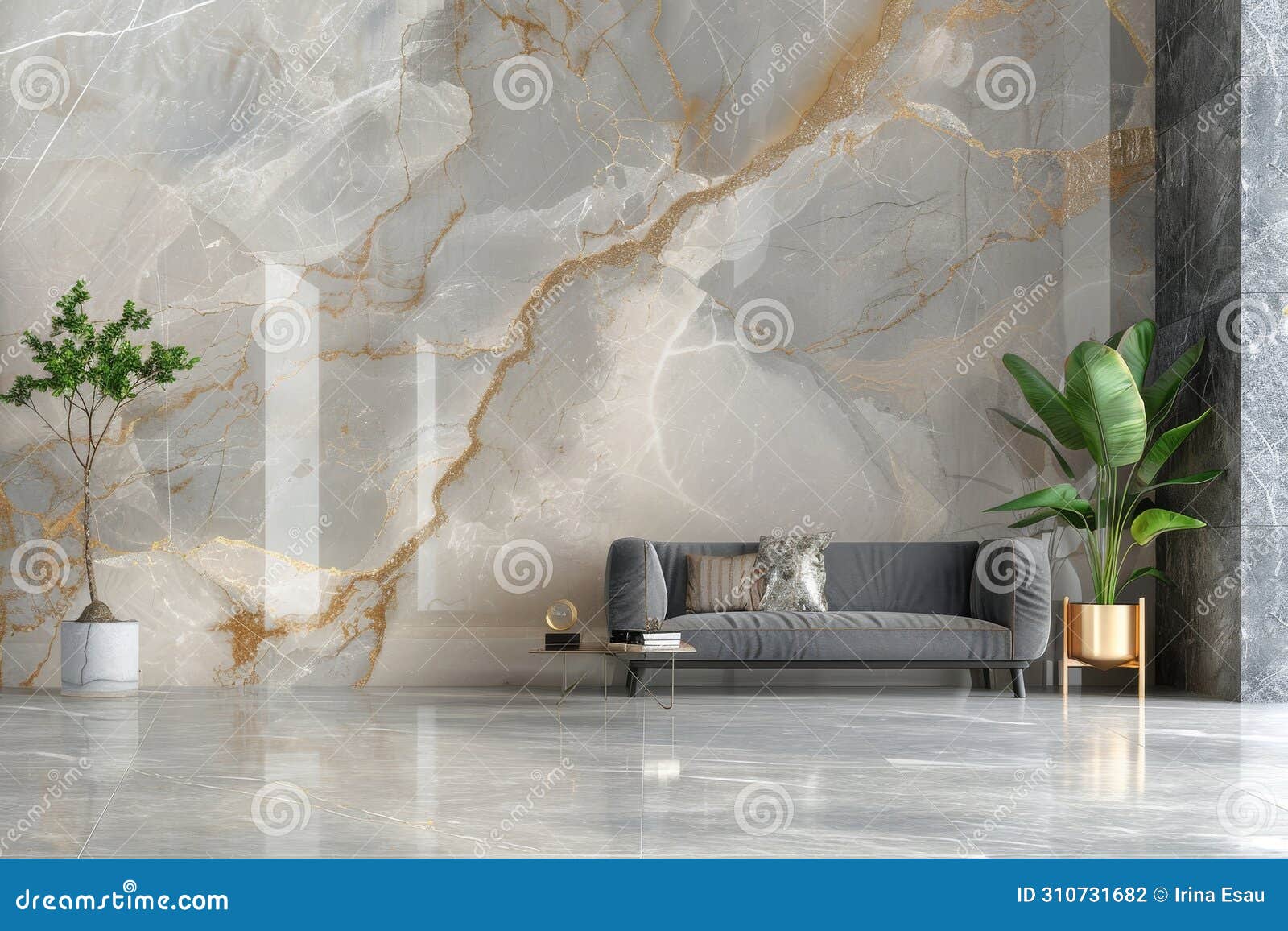 Marble Walls in Modern Interior Design Stock Photo - Image of ...