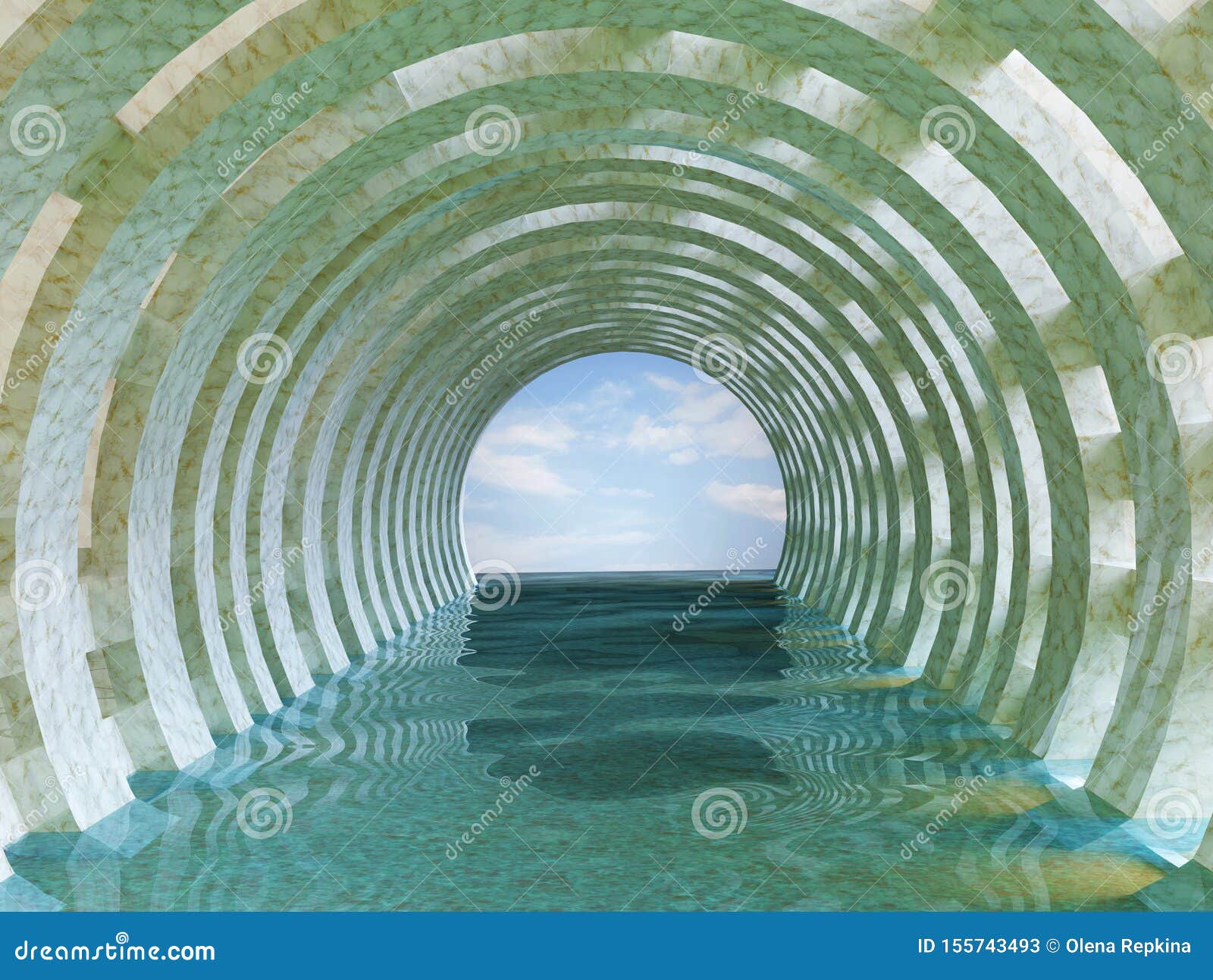 Water Tunnel, 3D Stock Image | CartoonDealer.com #42433717