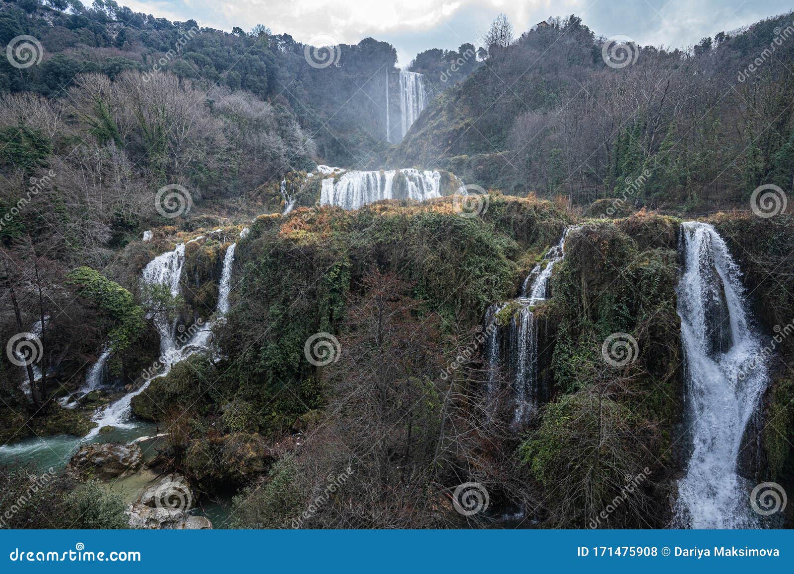 Marble Waterfall Near Terni in Umbria in Italy Stock Photo - Image of ...