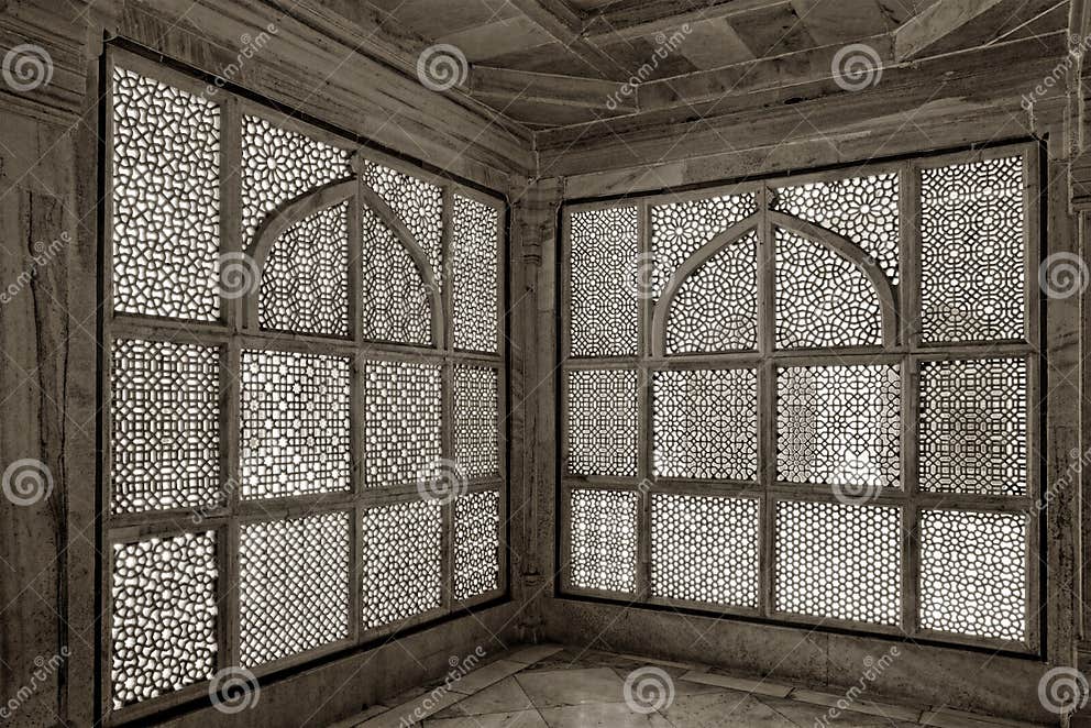 Marble Windows stock image. Image of fatehpur, gray, ancient - 19359227