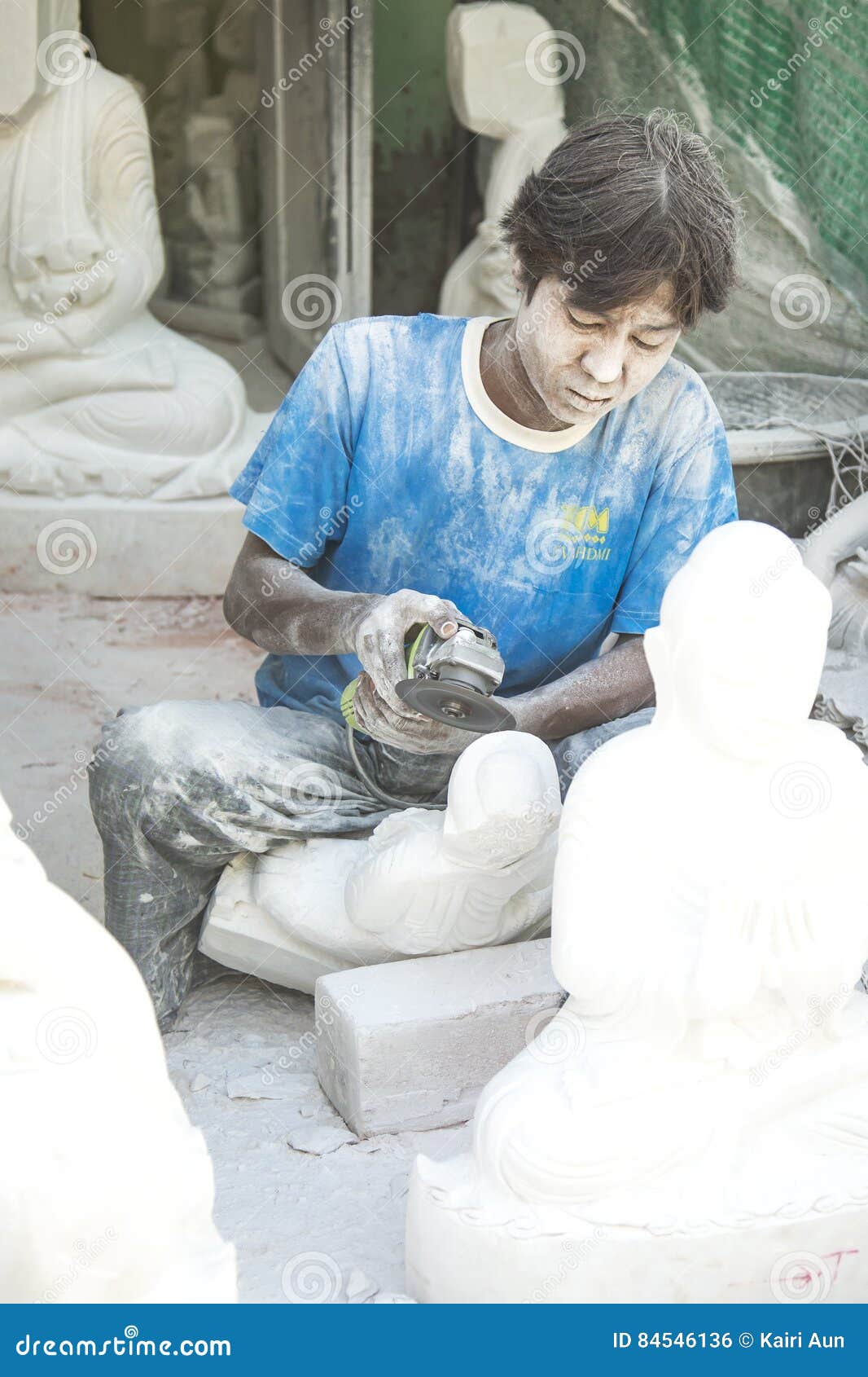 Marble worker in Mandalay editorial photo. Image of person - 84546136