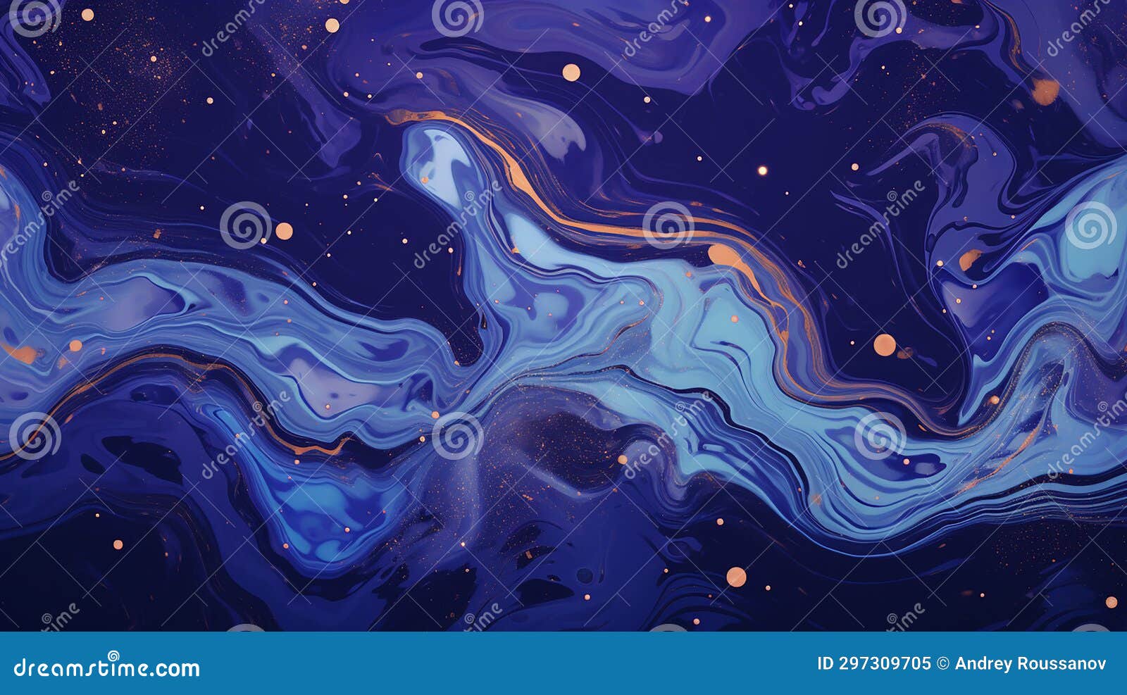 Marbled Blue Abstract Background. Liquid Marble Pattern Stock Image ...