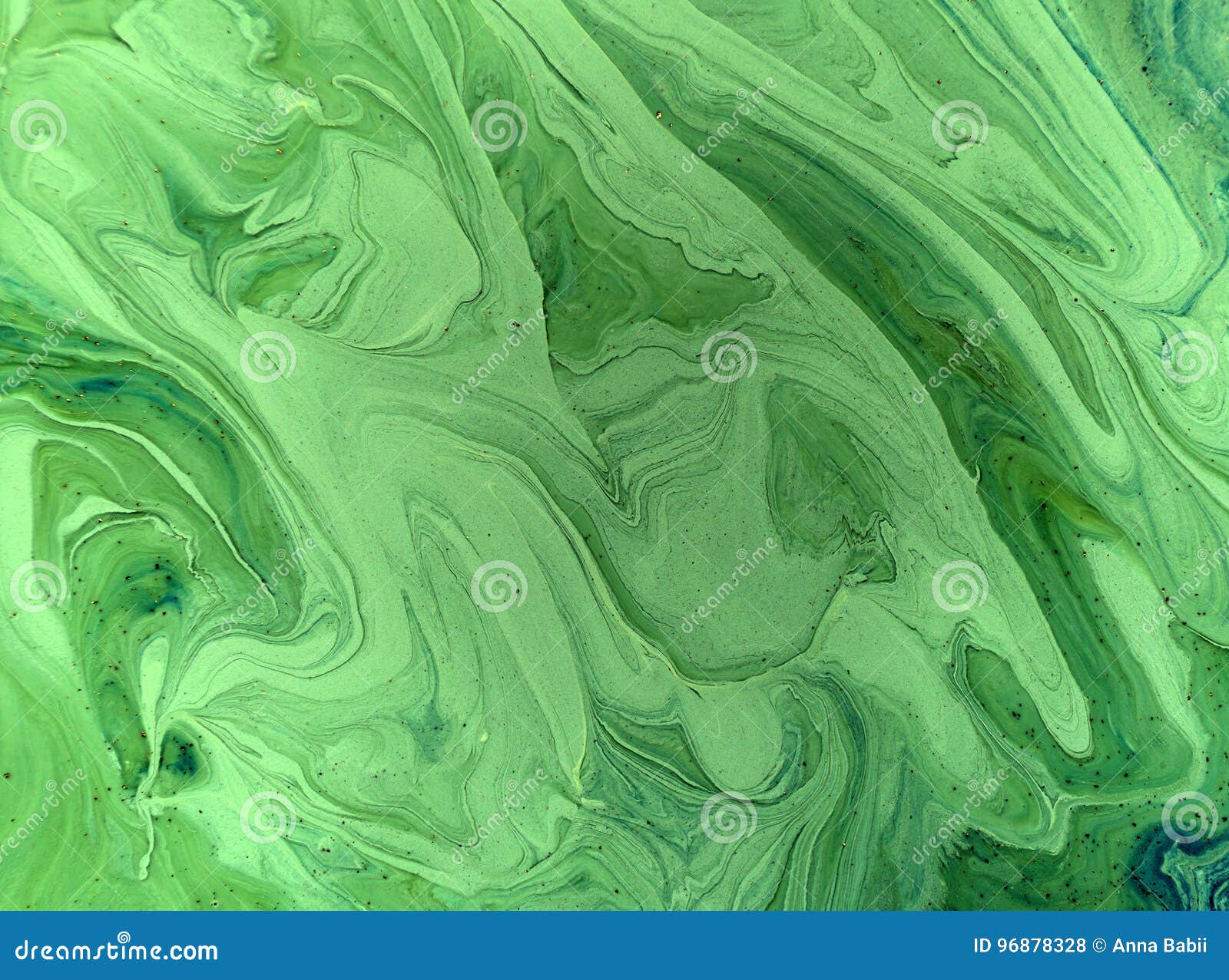 Marbled Green and Golden Abstract Background. Liquid Marble Pattern ...