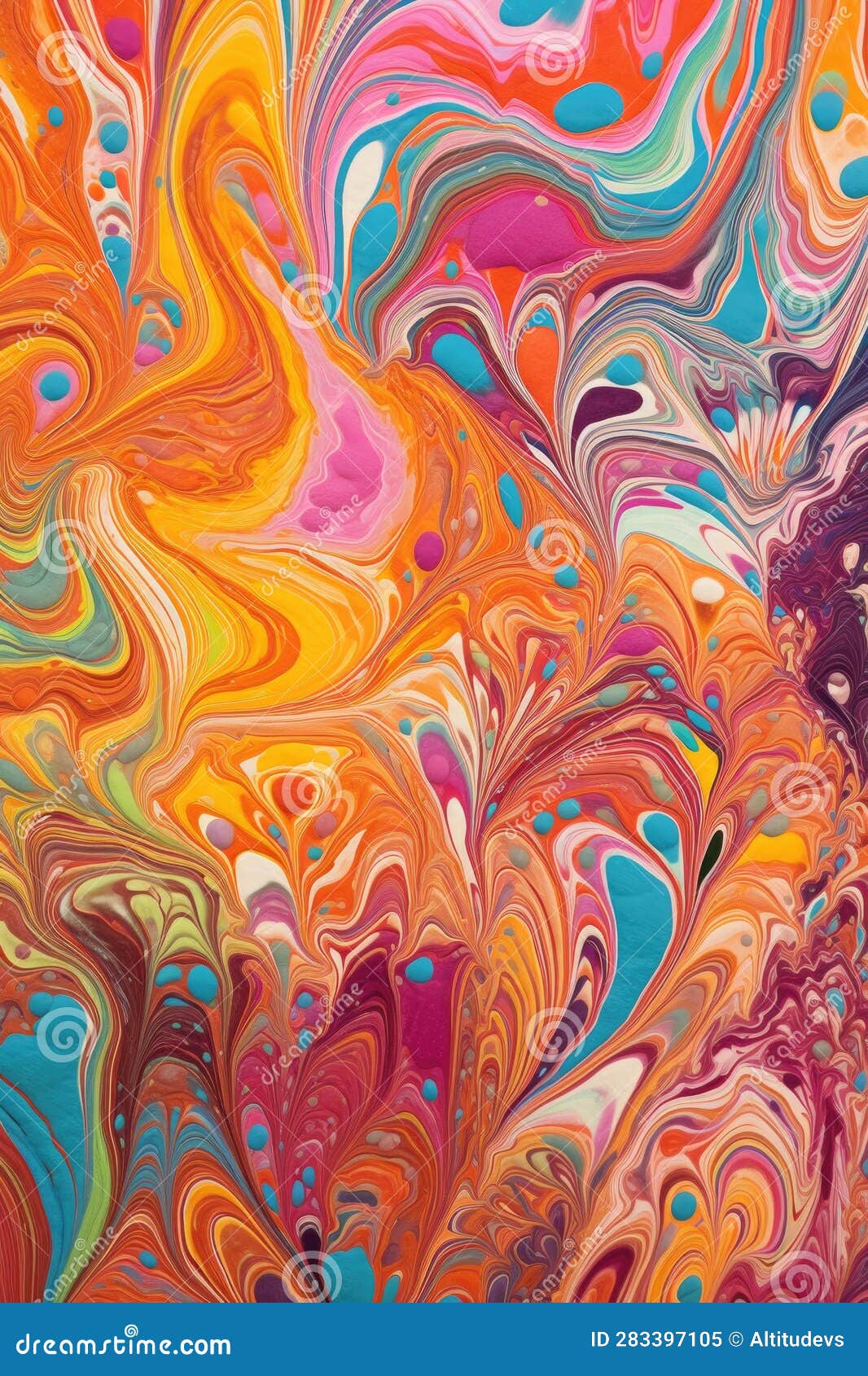 Marbled Paper Design with Swirling Colors Stock Illustration ...