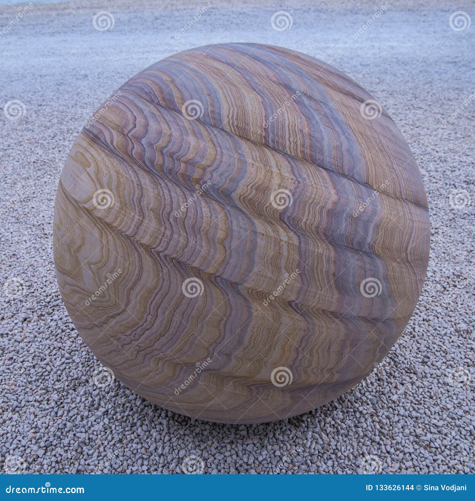 Marbled Stone Sphere Striped Yellow Stock Photo - Image of realistic ...