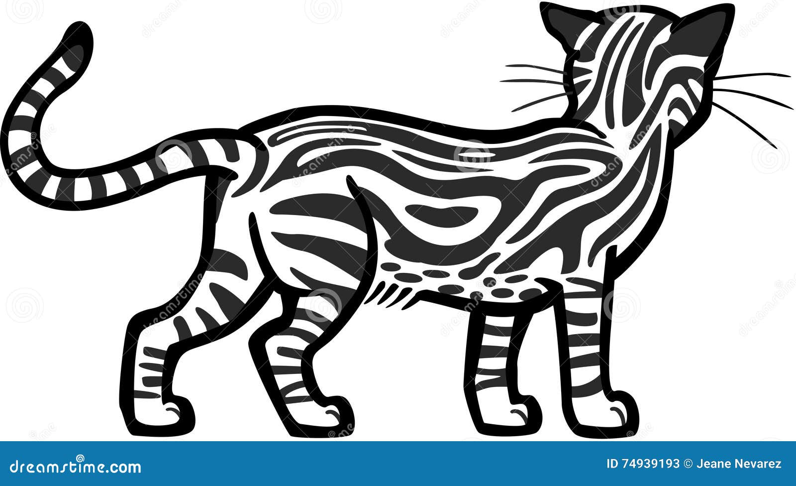 Marbled Tabby Cat stock vector. Illustration of pattern - 74939193