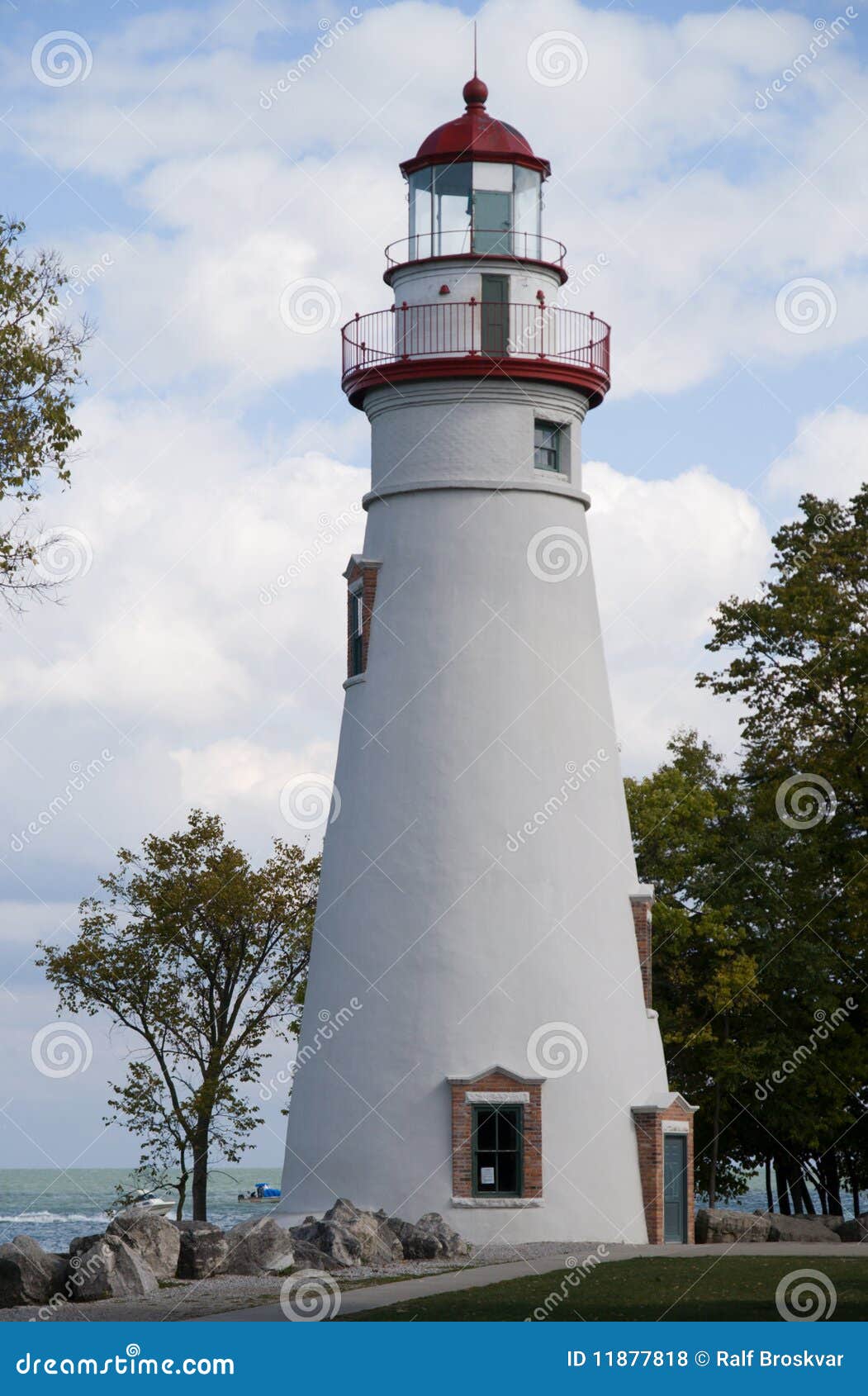 Marblehead Lighthouse On Lake Erie, USA At Sunrise Royalty-Free Stock ...