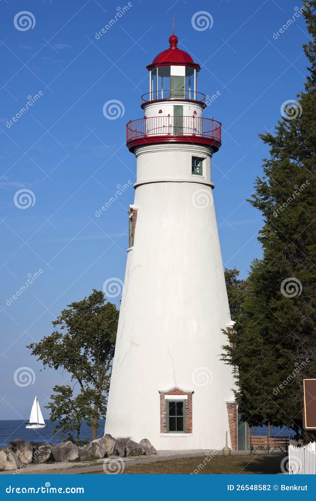 Marblehead Lighthouse stock photo. Image of lakes, historic - 26548582