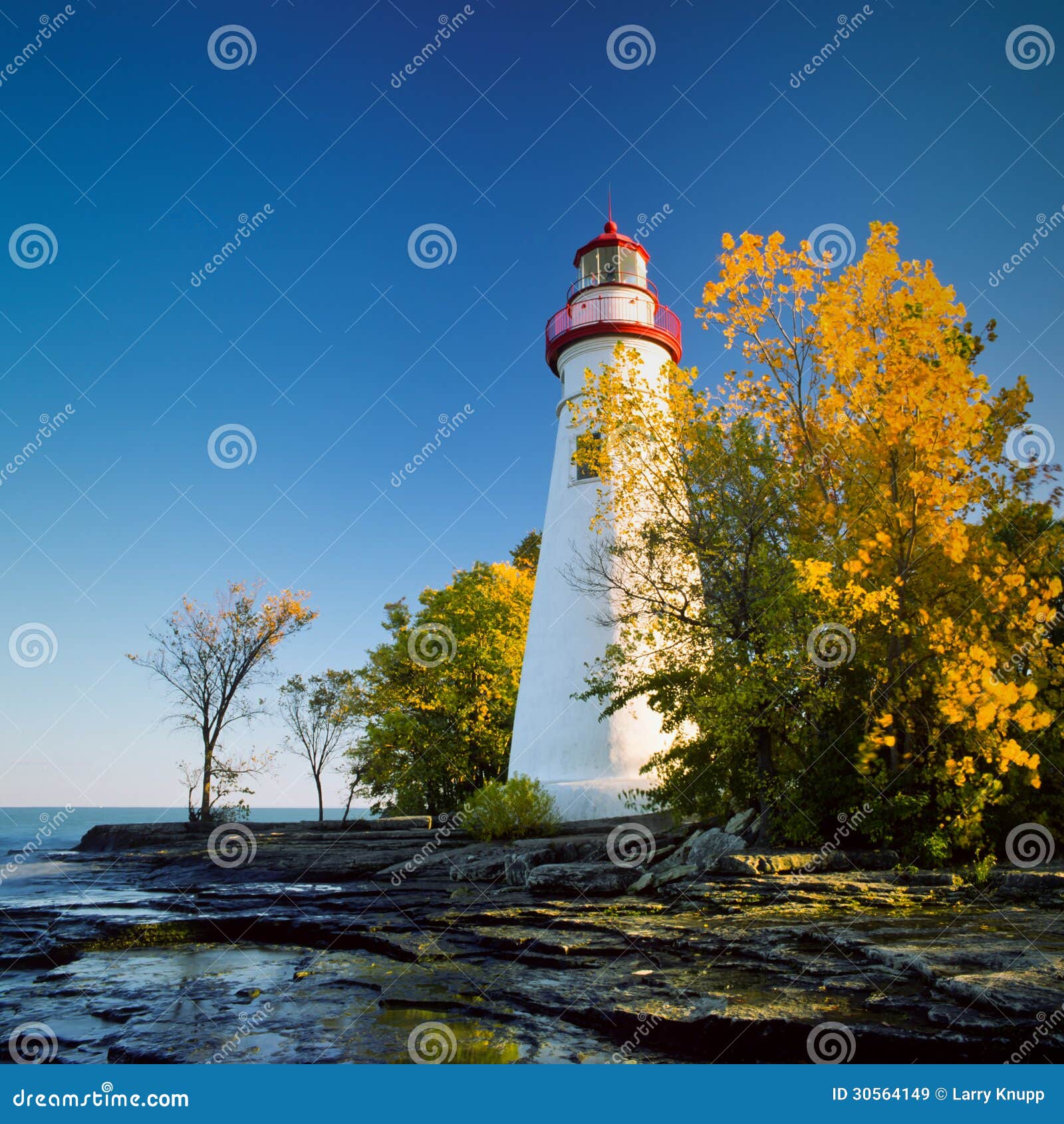 Marblehead Lighthouse in October Stock Image - Image of region, point ...