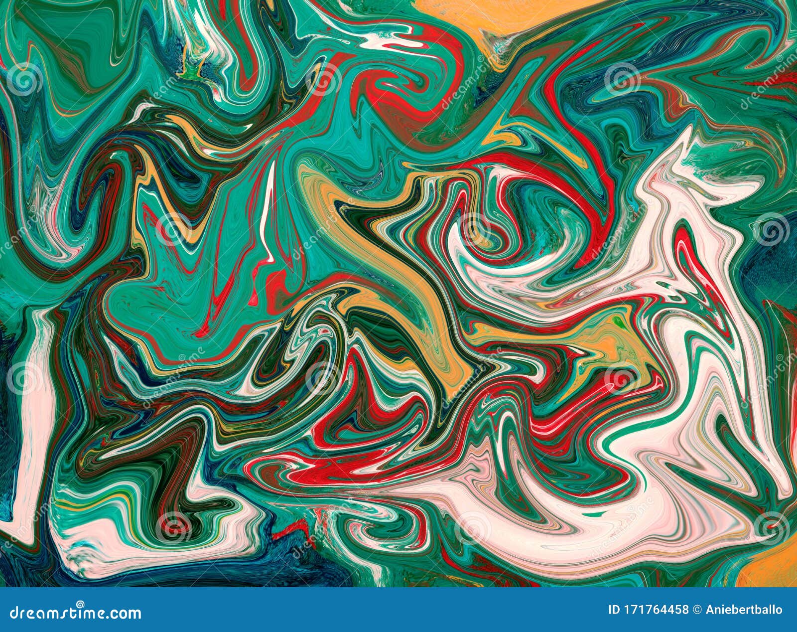 Marbleized Pattern Abstract Painting Background. Liquid Marbling Paint ...