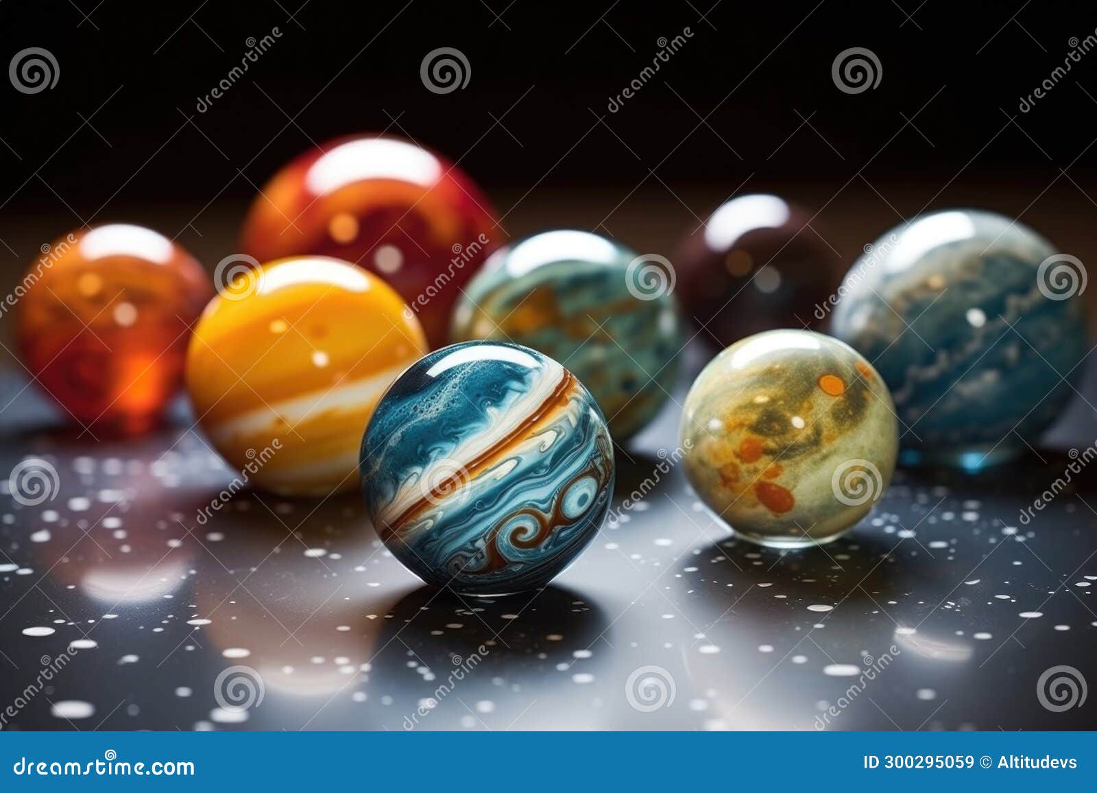 Marbles As Planets in a Miniature Solar System Stock Image - Image of ...
