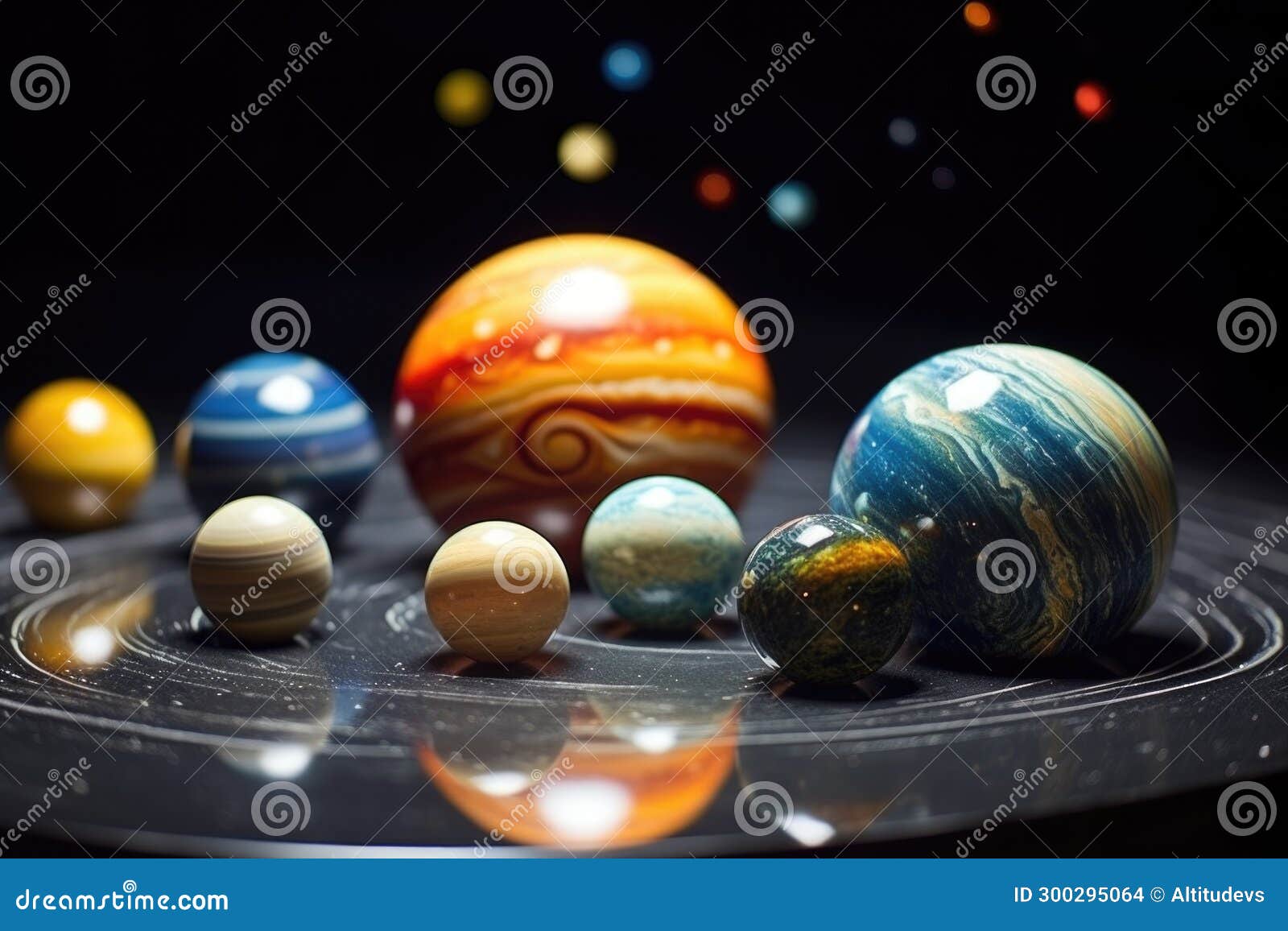 Marbles As Planets in a Miniature Solar System Stock Photo - Image of ...