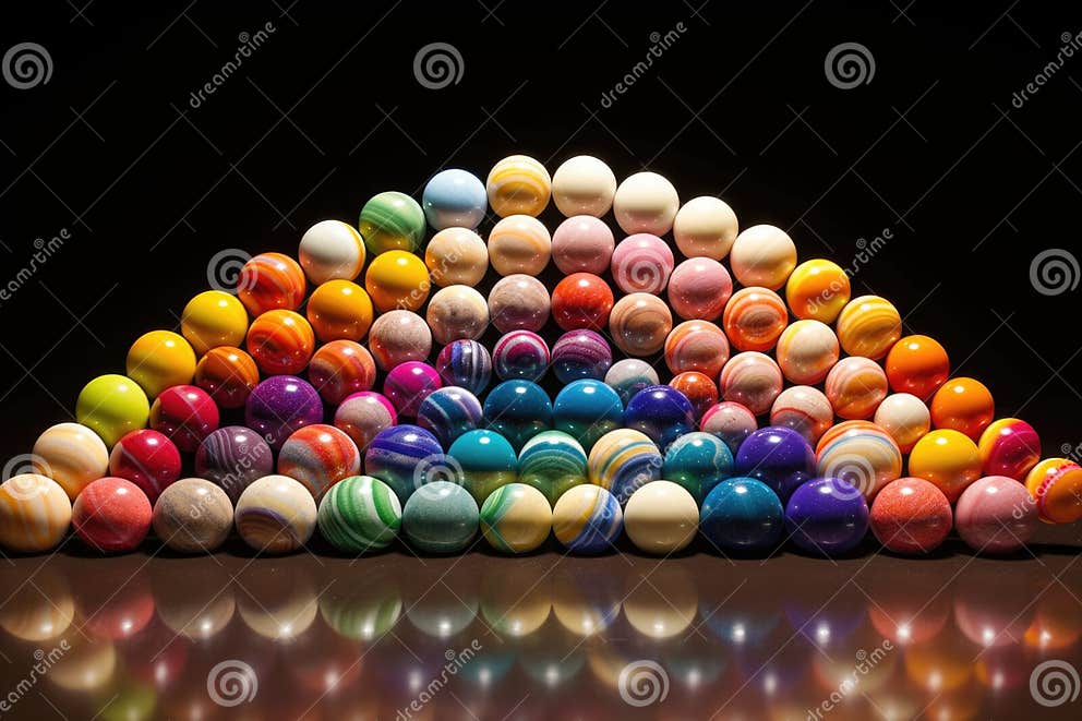 Marbles Forming a Rainbow Gradient Pattern Stock Illustration - Illustration of glass, marbles ...