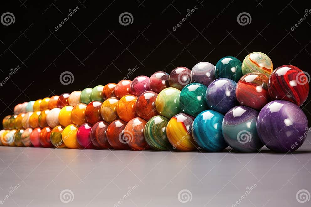 Marbles Forming a Rainbow Gradient Pattern Stock Photo - Image of generative, glass: 289297856
