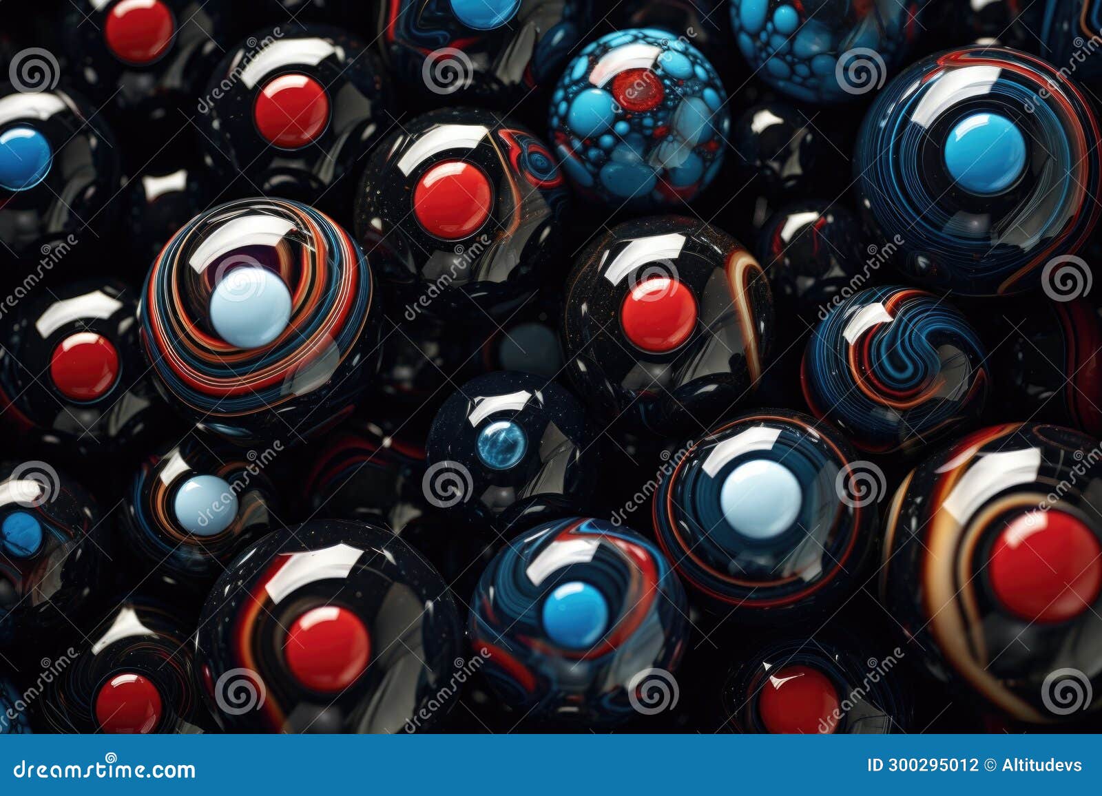 Marbles Forming a Spiral Pattern on a Black Velvet Surface Stock Illustration - Illustration of ...