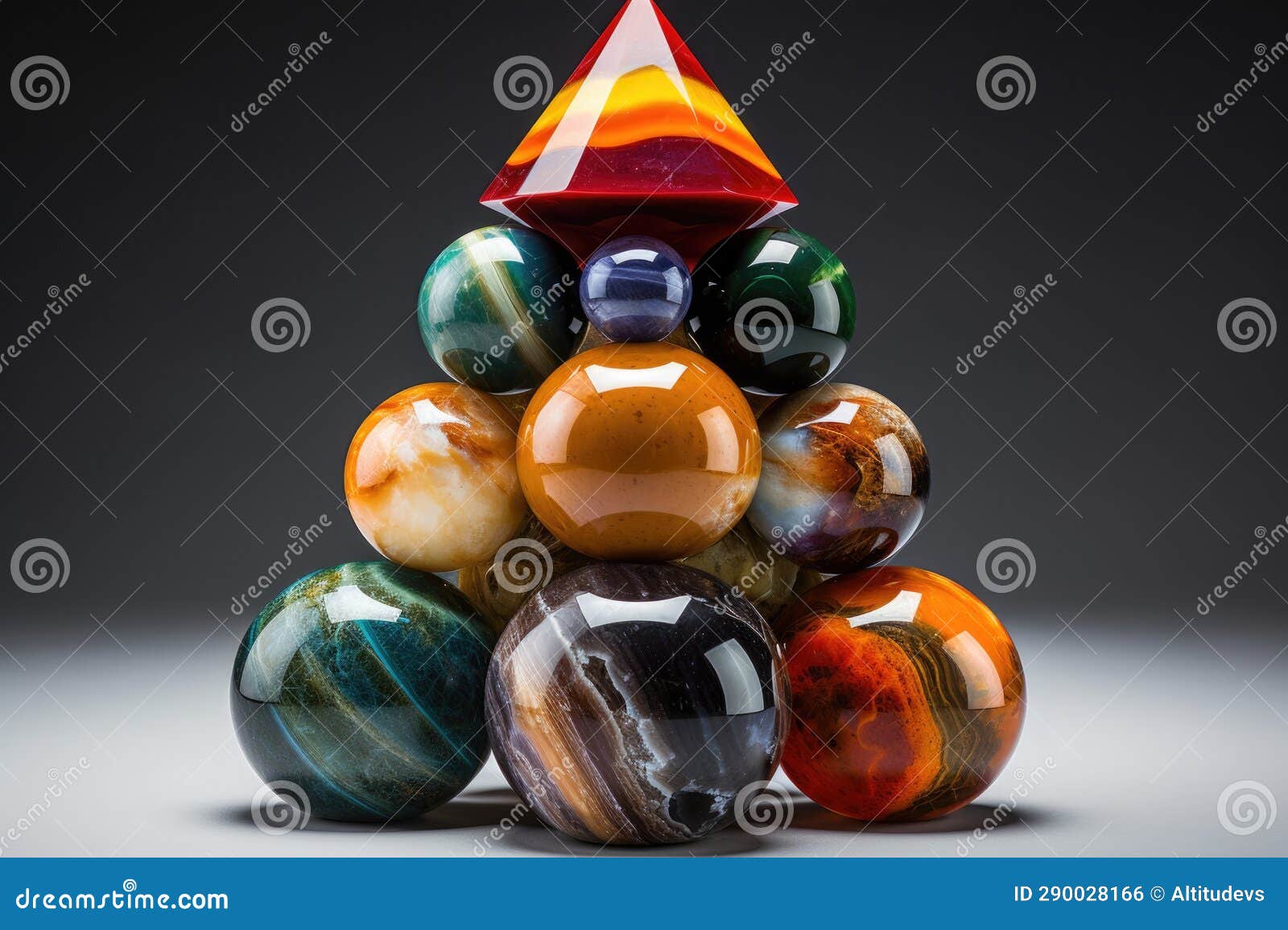 Marbles Stacked Up Like a Colorful Pyramid Stock Photo - Image of ...