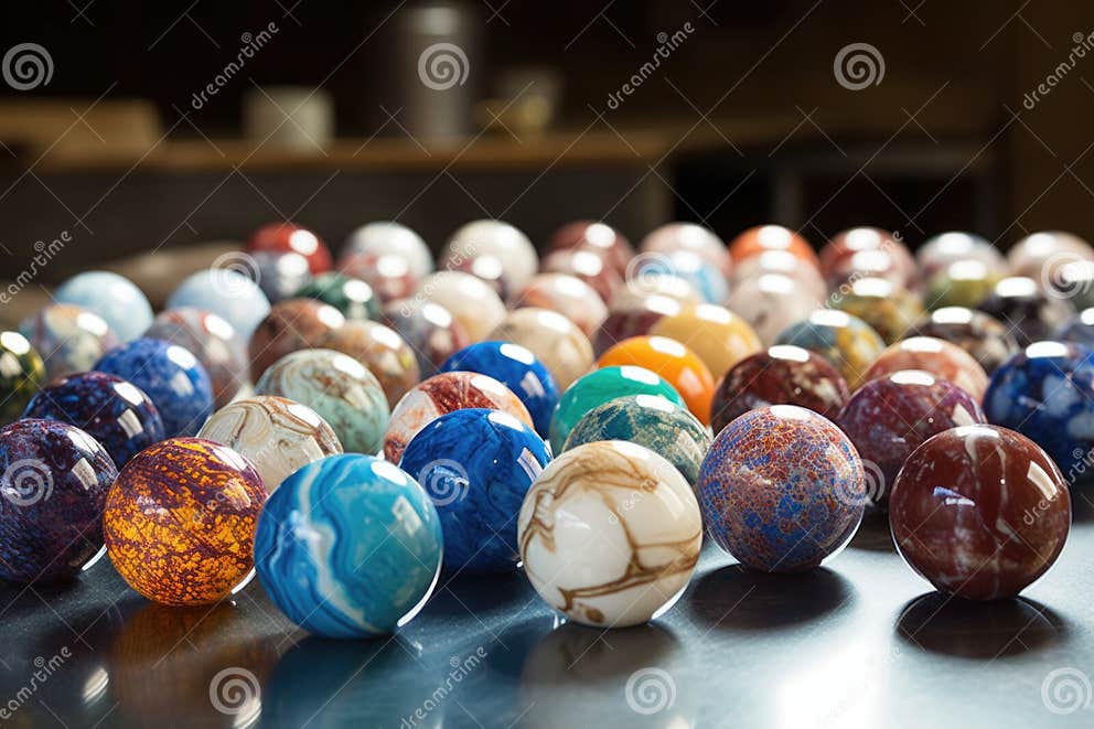 Marbles in Various Stages of Production Stock Image - Image of ...