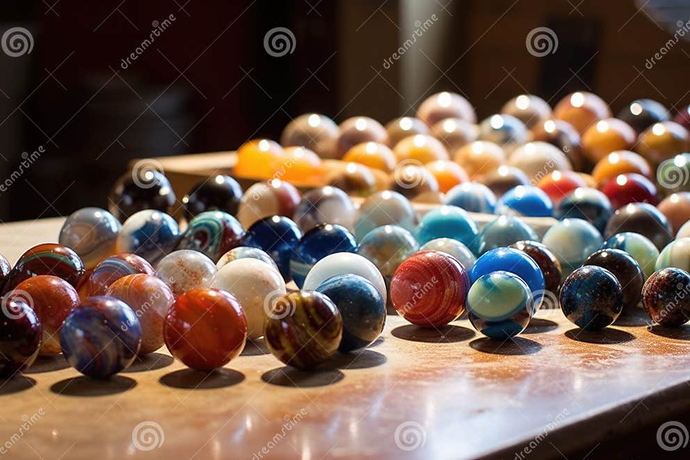 Marbles in Various Stages of Production Stock Photo - Image of process ...