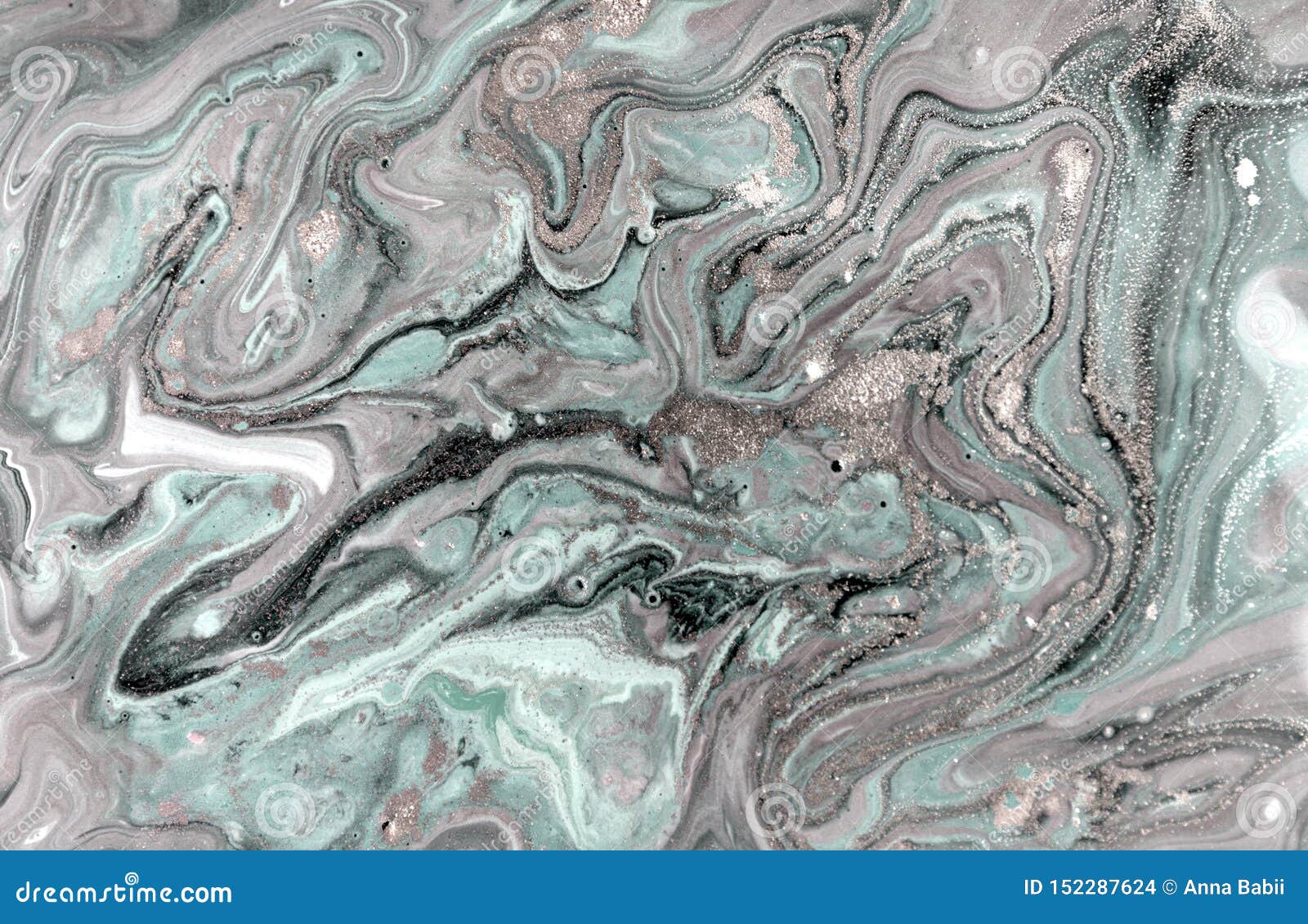 Marbling Pattern. Golden Powder Marble Liquid Texture. Stock Photo ...