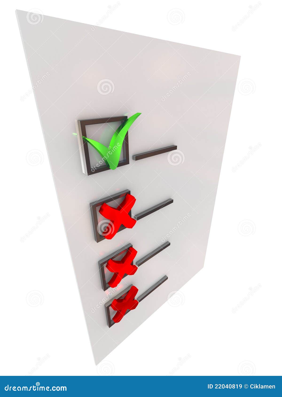 Marca de cotejo stock de ilustración. Ilustración de rojo - 22040819