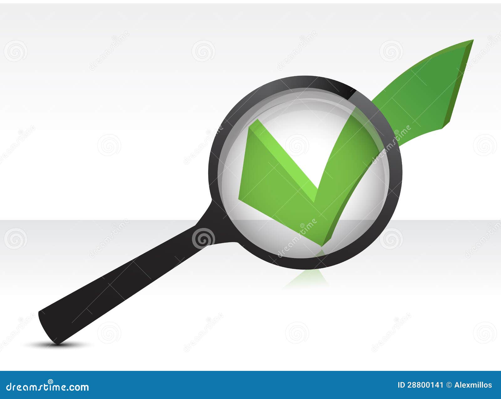 Marca De Cotejo Y Lupa Verdes Stock de ilustración - Ilustración de ...